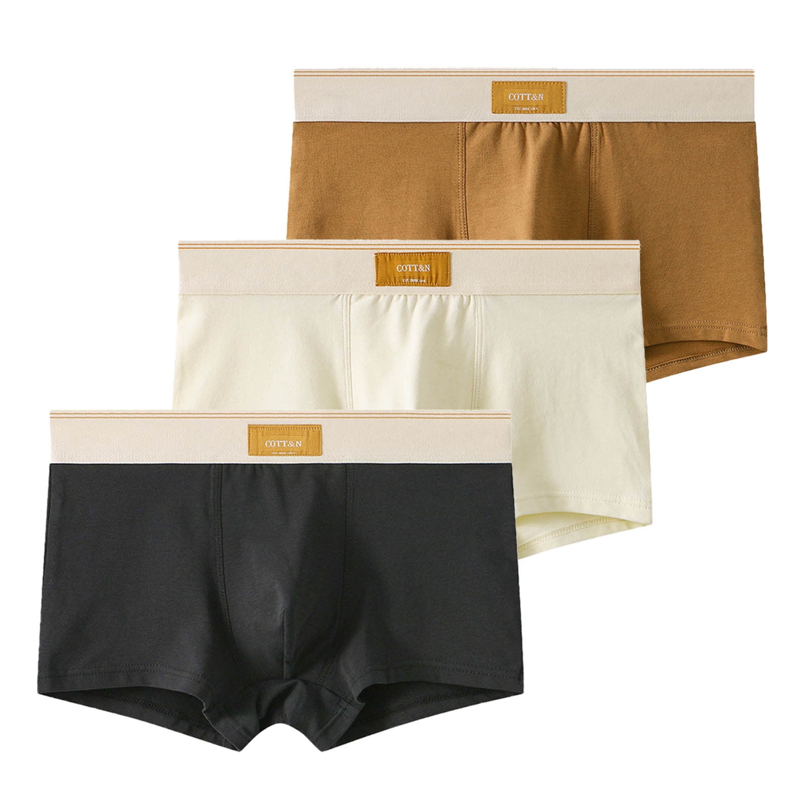3 Pack JSKUMAR Mens Cotton Basic Underwear Boxer Briefs Big and Tall ...