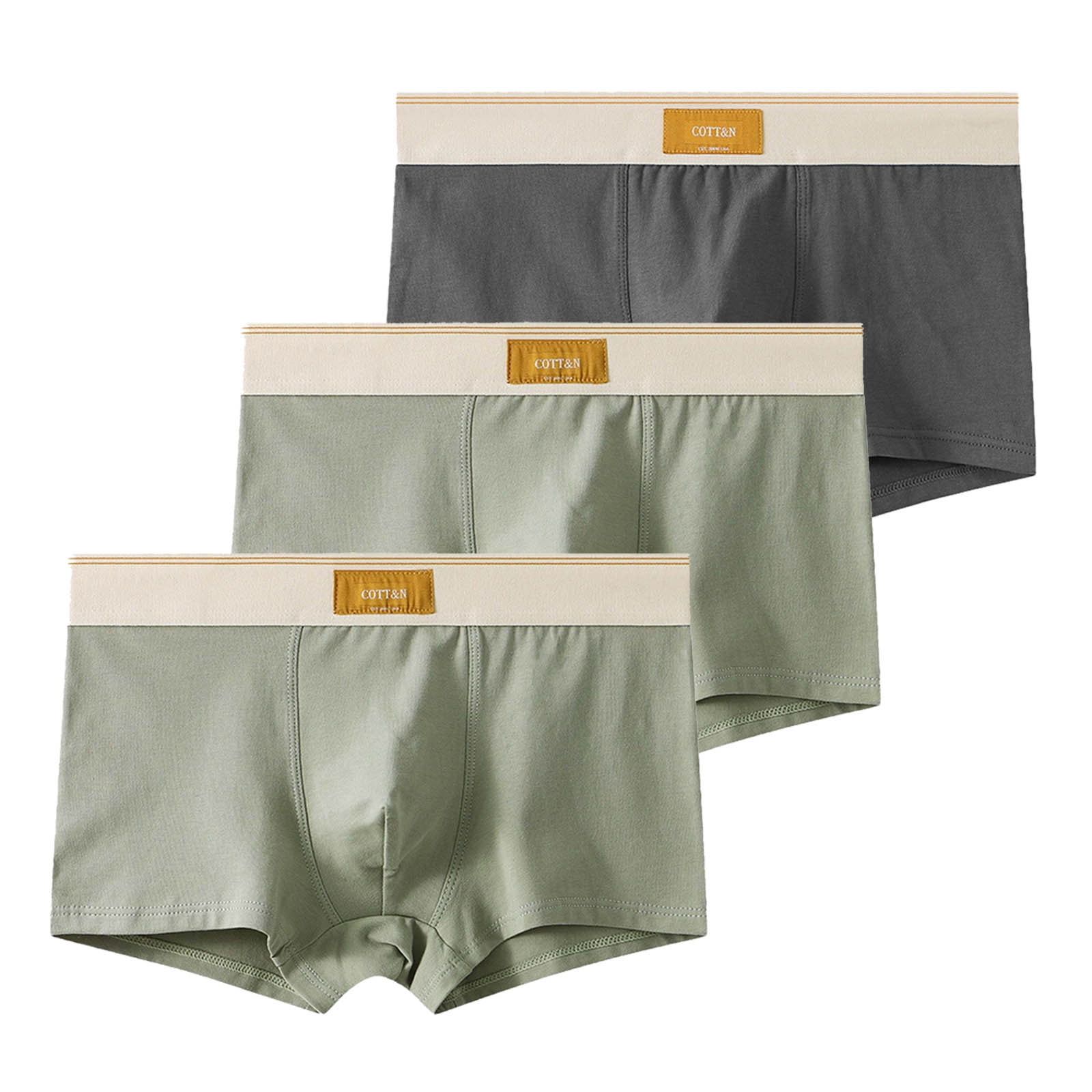 3 Pack JSKUMAR Mens Cotton Basic Underwear Boxer Briefs Big and Tall ...