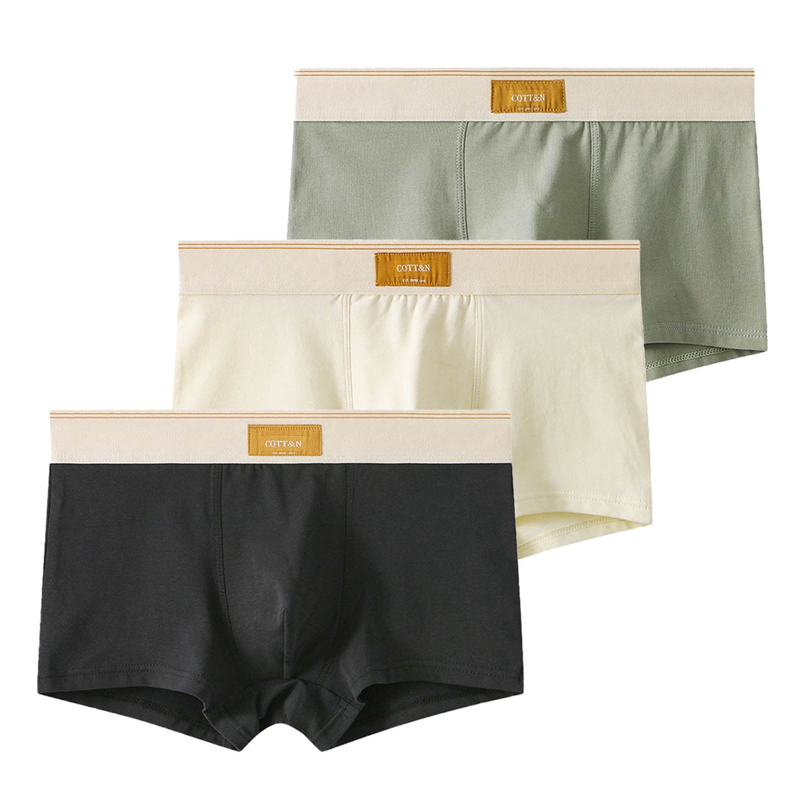 3 Pack JSKUMAR Mens Cotton Basic Underwear Boxer Briefs Big and Tall ...