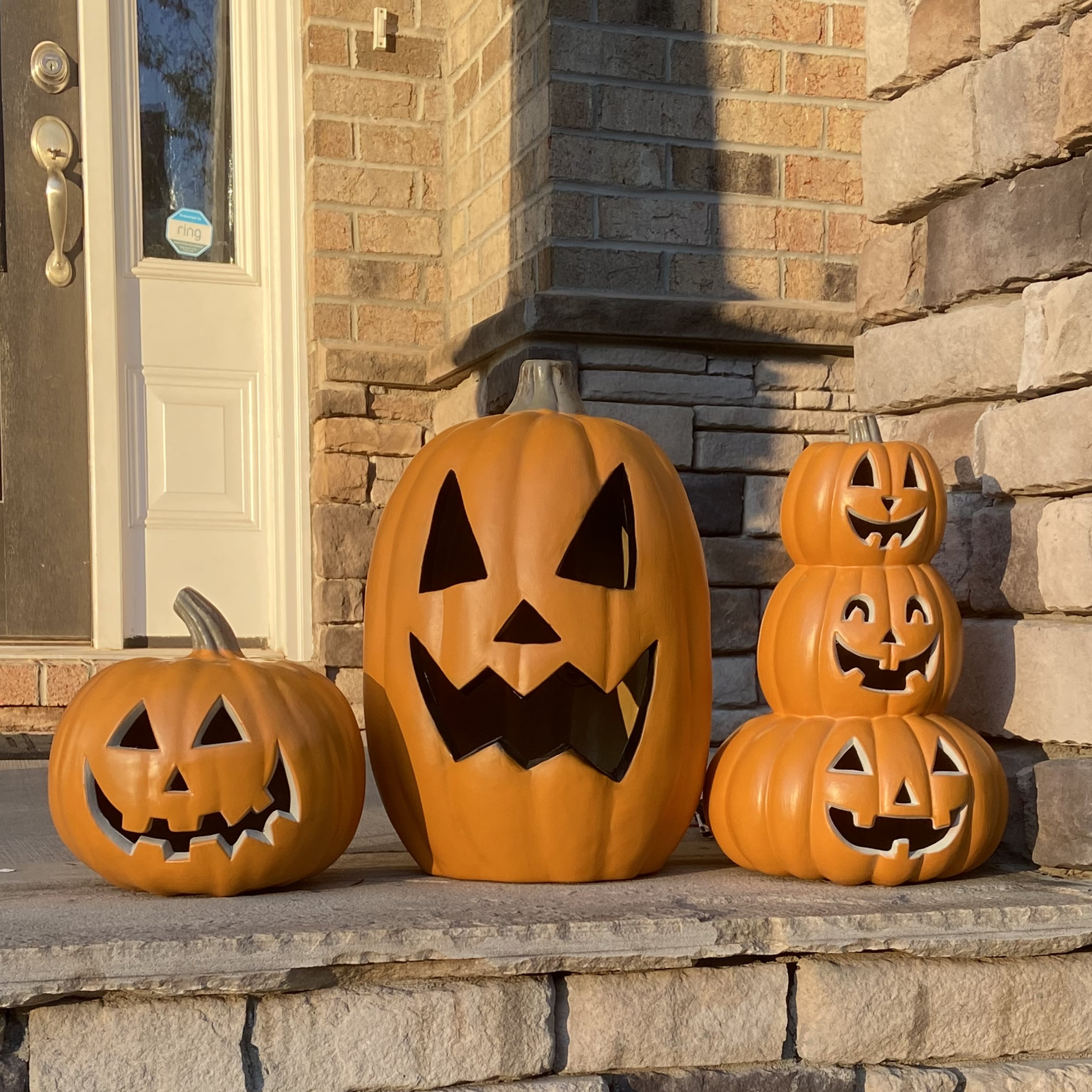 3-Pack Jack O' Lantern LED Lighted Pumpkins for Halloween, 10", 15 ...