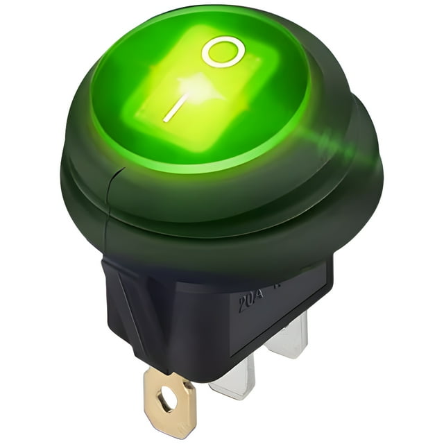 3-Pack JacobsParts Green LED Rocker Toggle Switches 12V 20A ON/Off ...