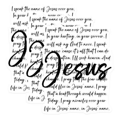 (3 Pack) Jesus Name Decals - Christian Quotes - Religious Laptop Decals ...