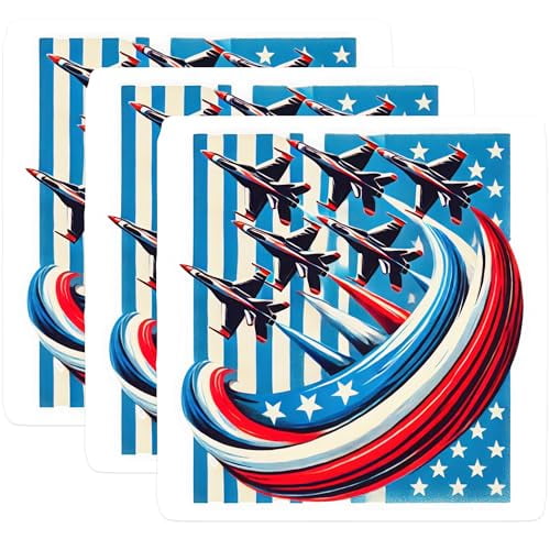 (3 Pack) Jet Plane Decals - Patriotic Decal - Military Decal - 3 Inches ...