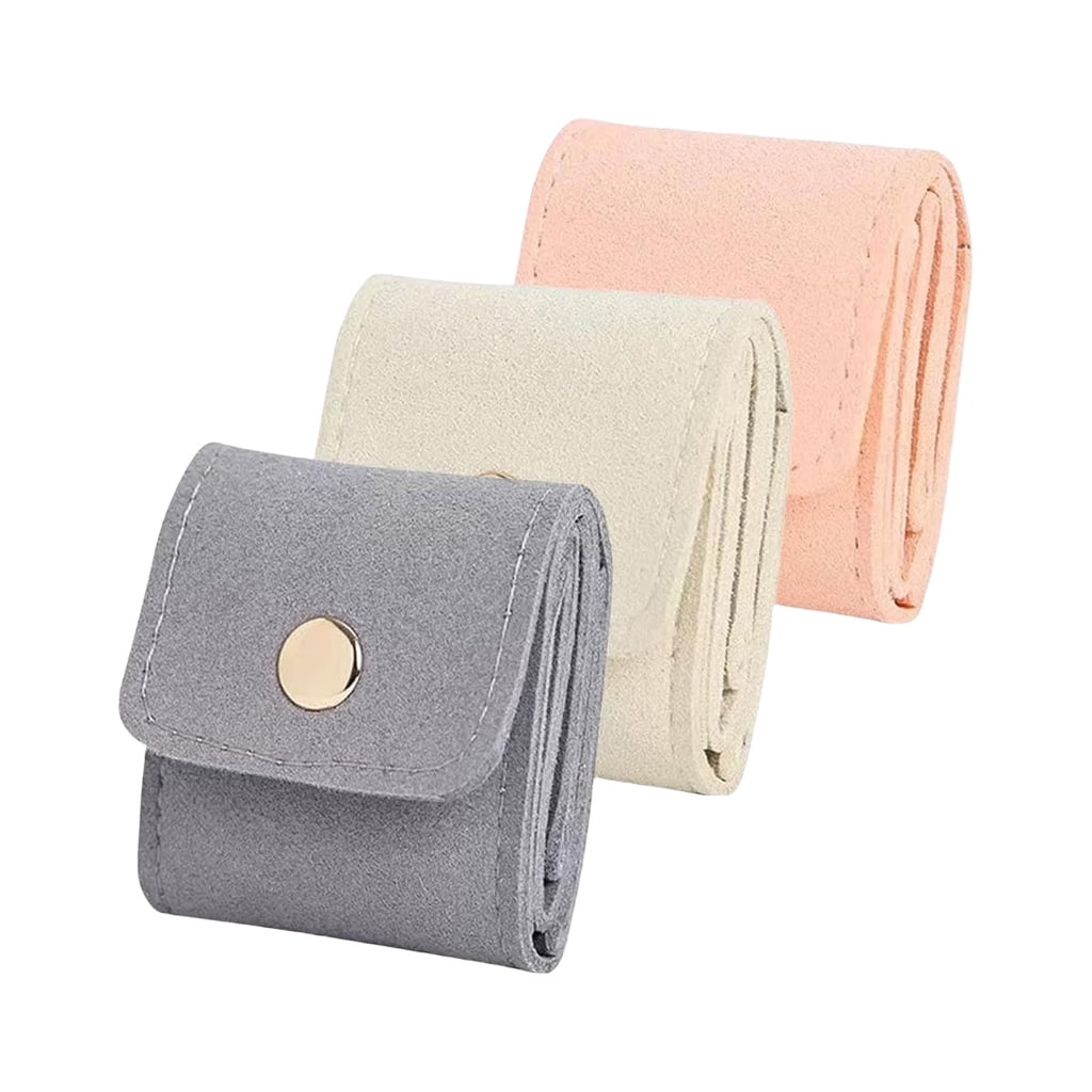 3 Pack Jewelry Organizers, PU Travel Pouches with Dividers for Rings ...