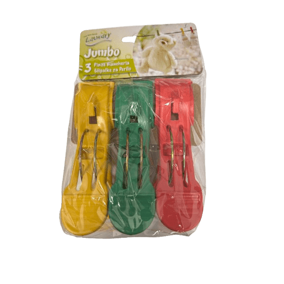 3 Pack Jumbo Plastic Clothespins Pegs, Extra Large Size for Strong Grip ...