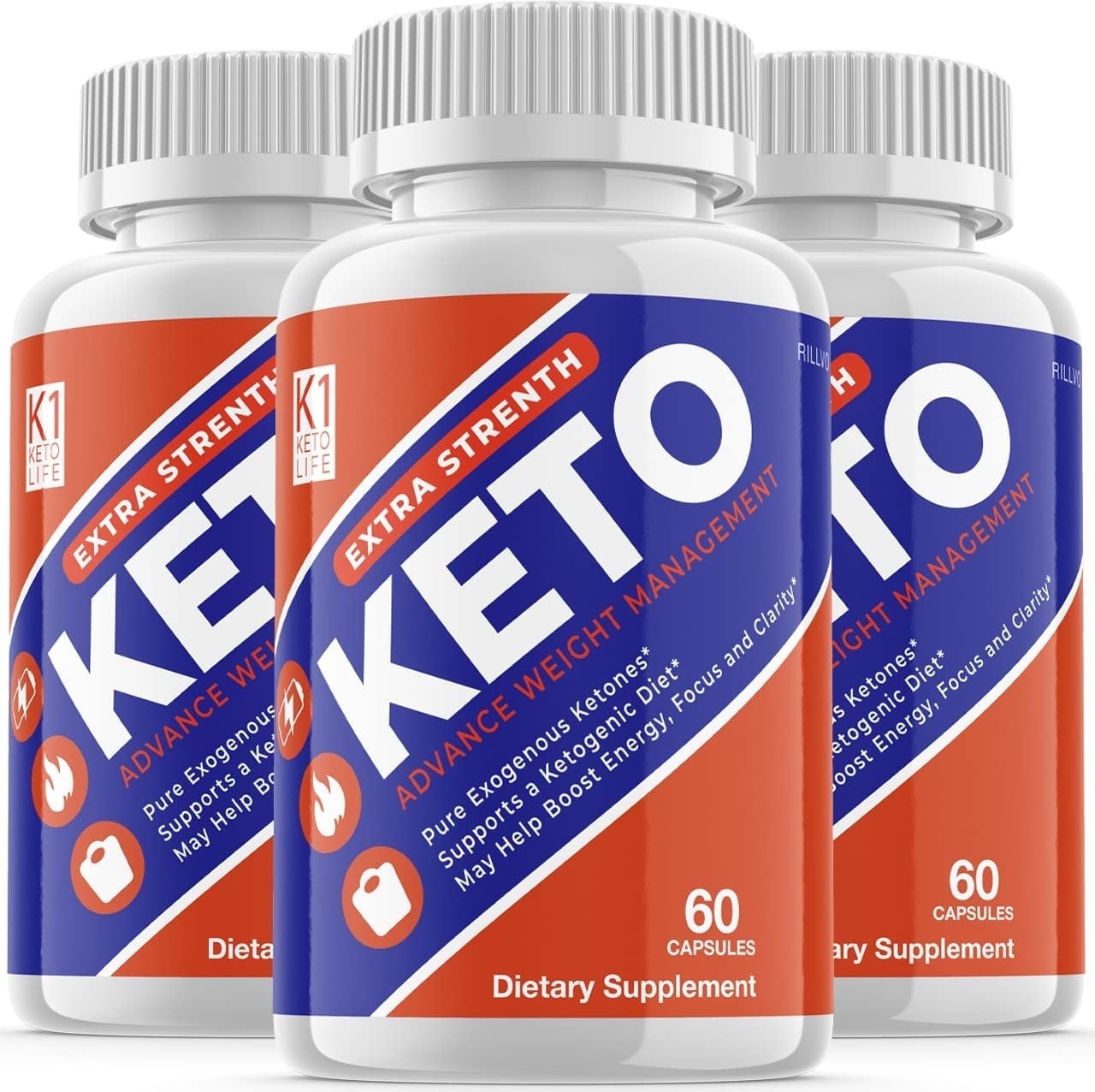 3 Pack K1 Keto Lifestyle Diet Supplements Advanced Ketogenic Formula ...