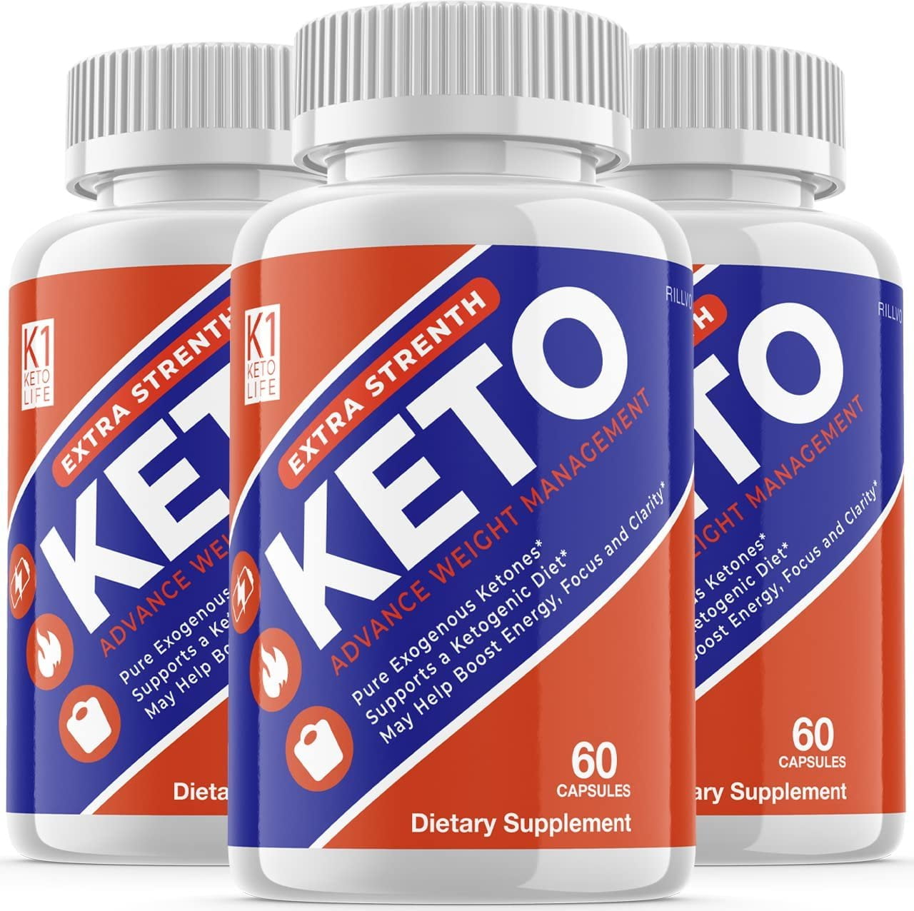 3 Pack K1 Keto Lifestyle Diet Supplements Advanced Ketogenic Formula