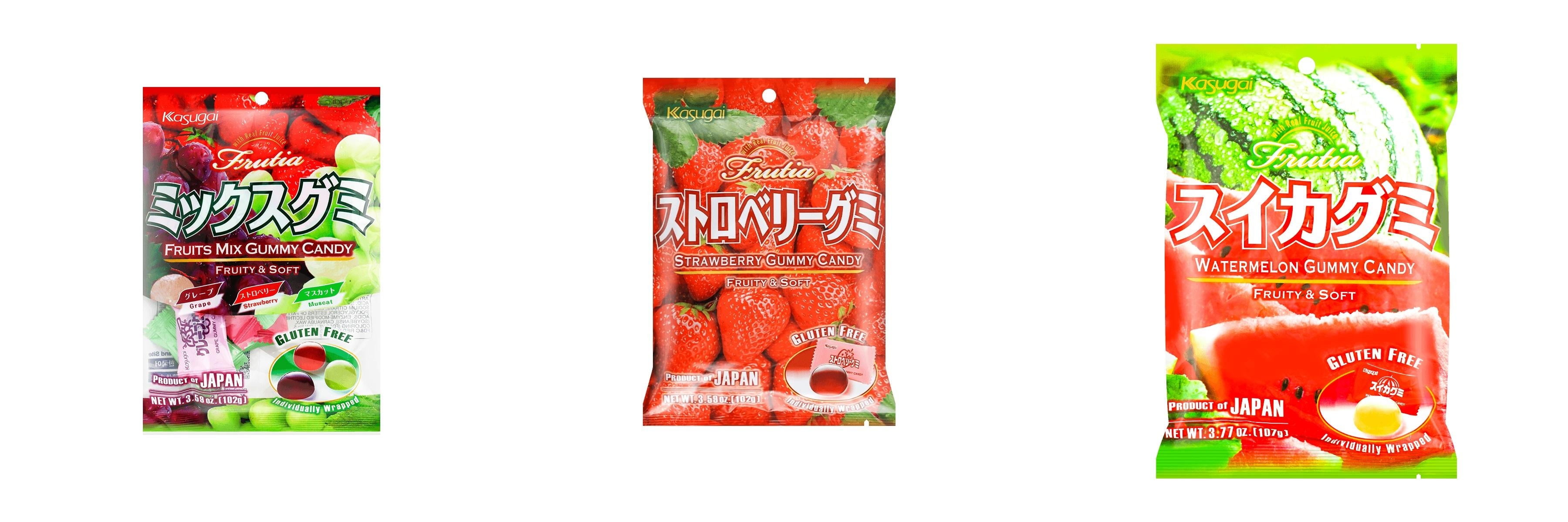 3 Pack Kasugai Gummy Candies, Made in Japan, Gluten Free, Mix 3 Flavor ...