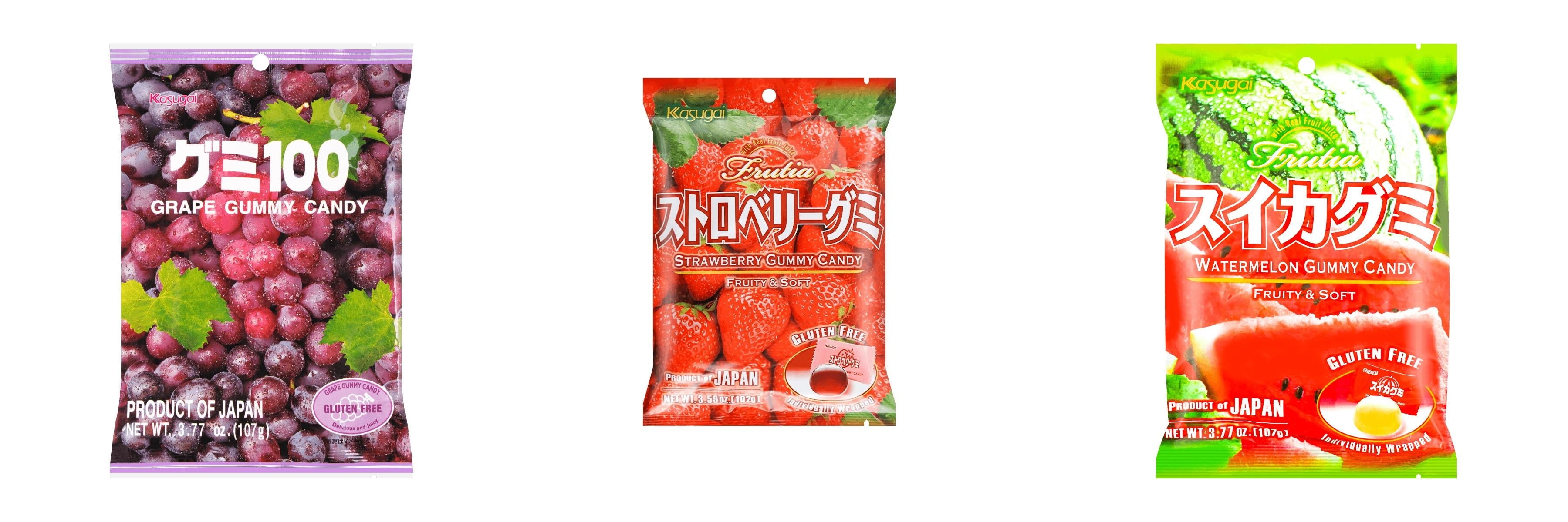 3 Pack Kasugai Gummy Candies, Made in Japan, Gluten Free, Mix 3 Flavor ...