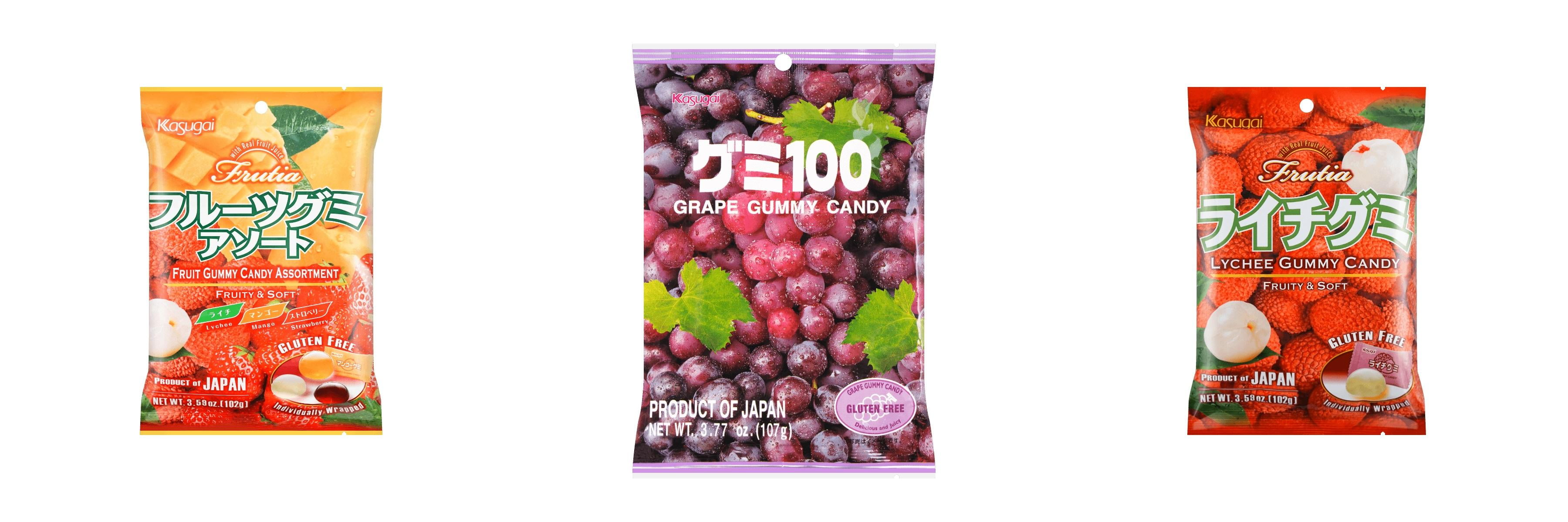 3 Pack Kasugai Gummy Candies, Made in Japan, Gluten Free, Mix 3 Flavor ...