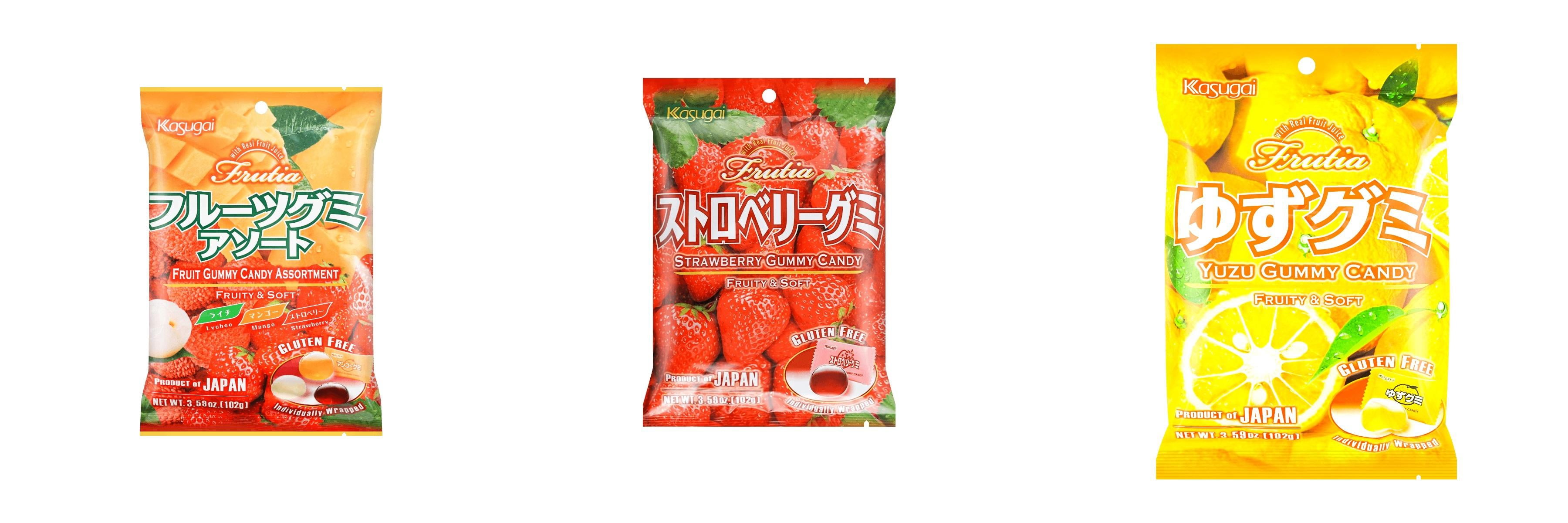 3 Pack Kasugai Gummy Candies, Made in Japan, Gluten Free, Mix 3 Flavor ...