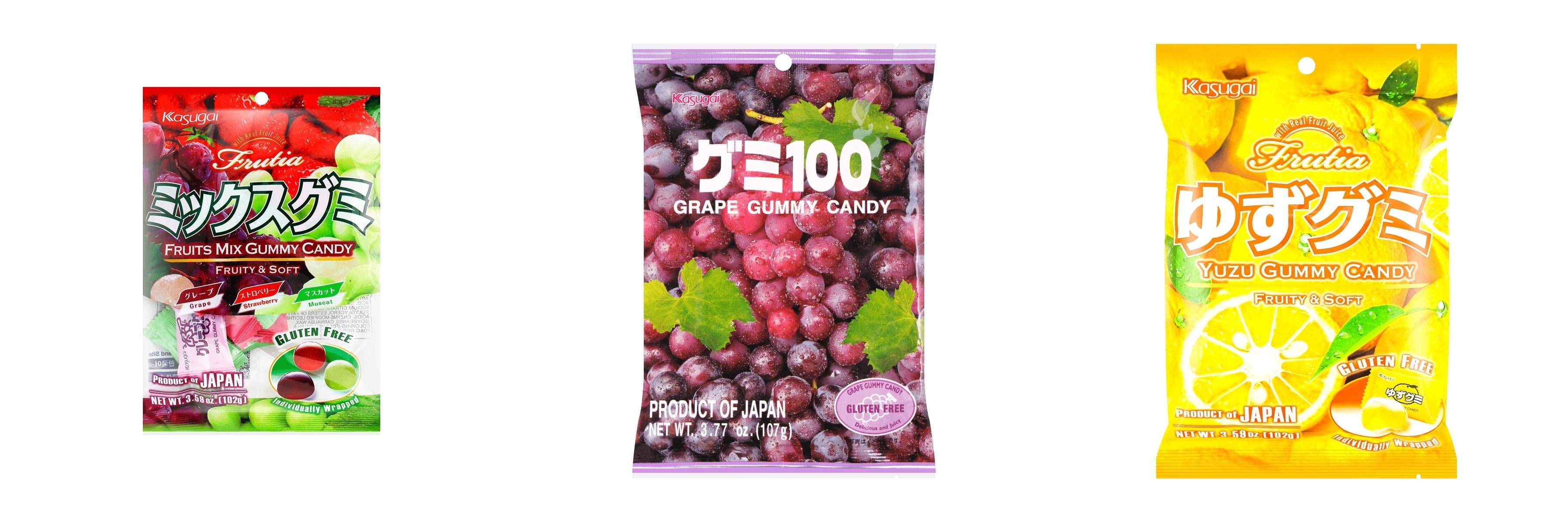 3 Pack Kasugai Gummy Candies, Made in Japan, Gluten Free, Mix 3 Flavor ...