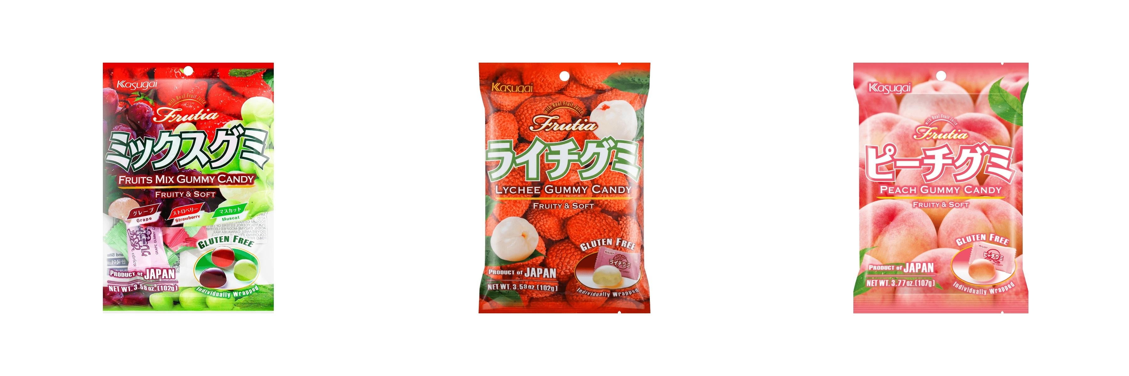 3 Pack Kasugai Gummy Candies, Made in Japan, Gluten Free, Mix 3 Flavor ...