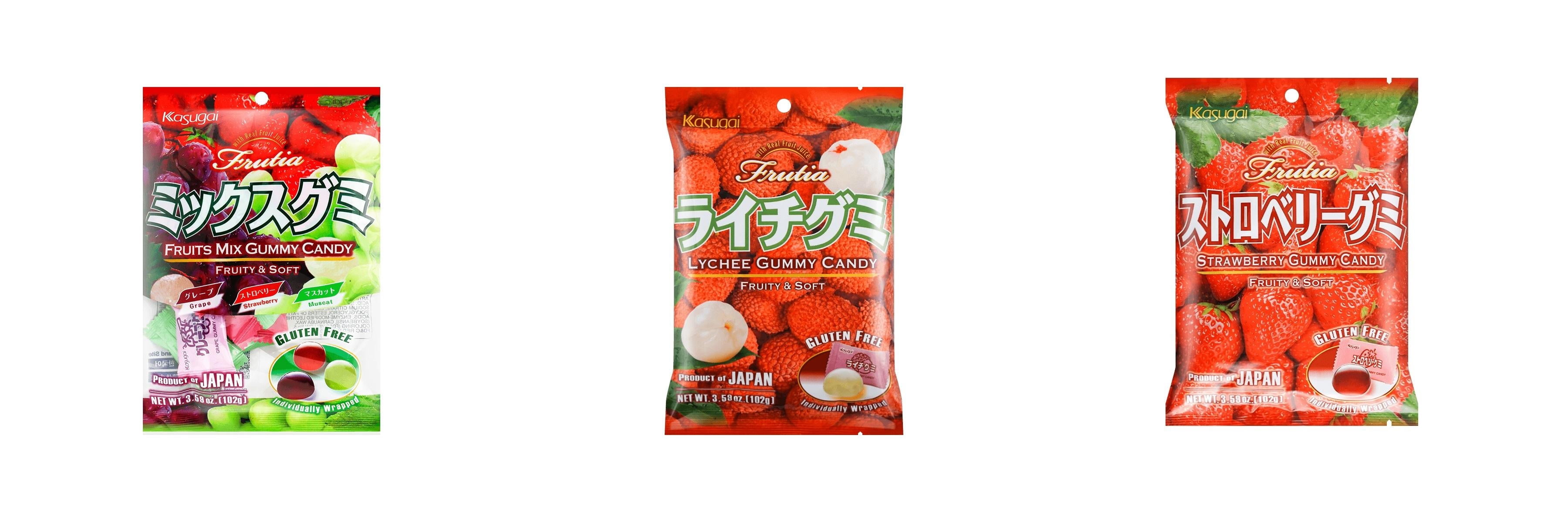 3 Pack Kasugai Gummy Candies, Made in Japan, Gluten Free, Mix 3 Flavor ...