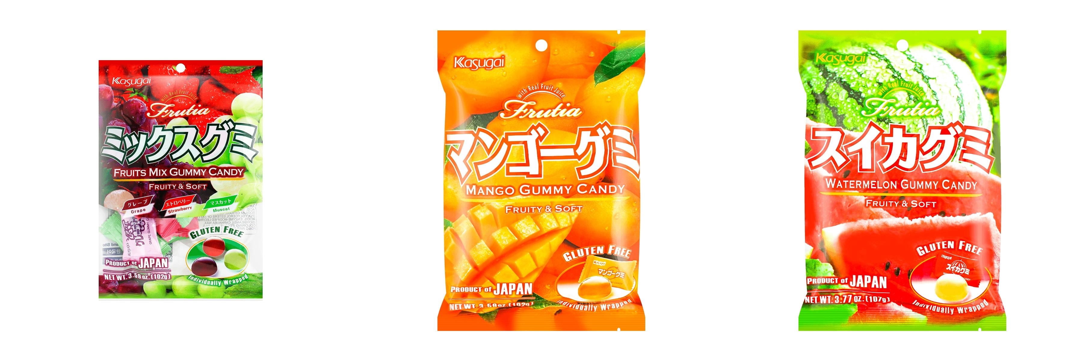 3 Pack Kasugai Gummy Candies, Made in Japan, Gluten Free, Mix 3 Flavor ...