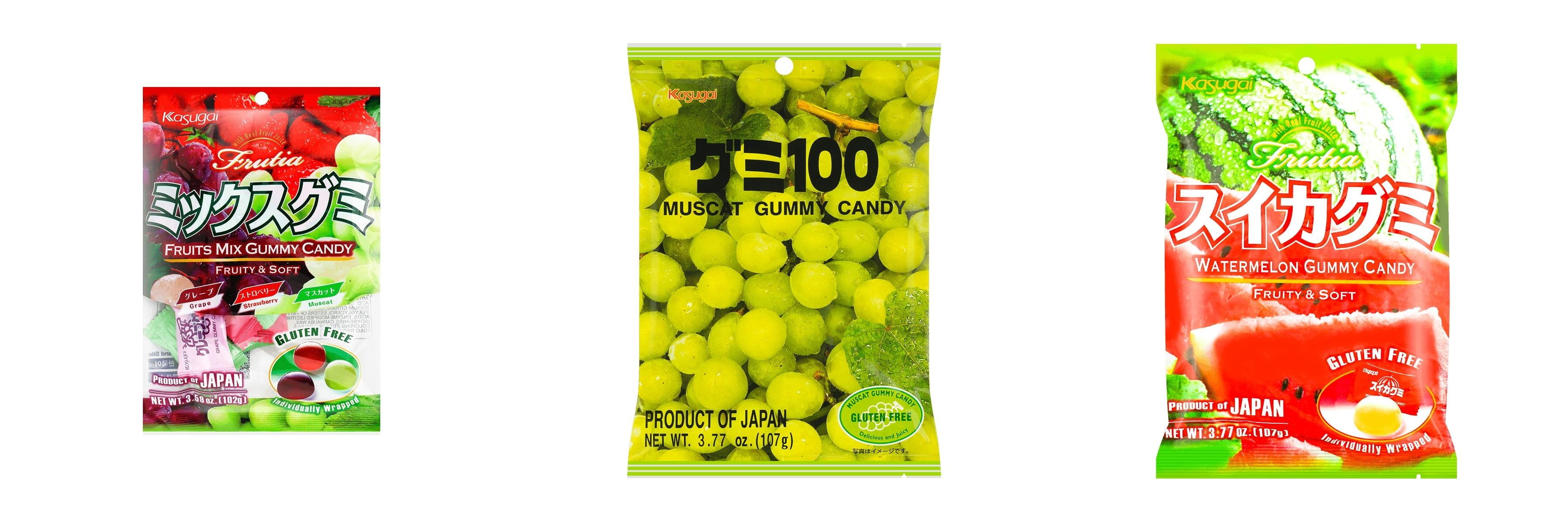 3 Pack Kasugai Gummy Candies, Made in Japan, Gluten Free, Mix 3 Flavor ...