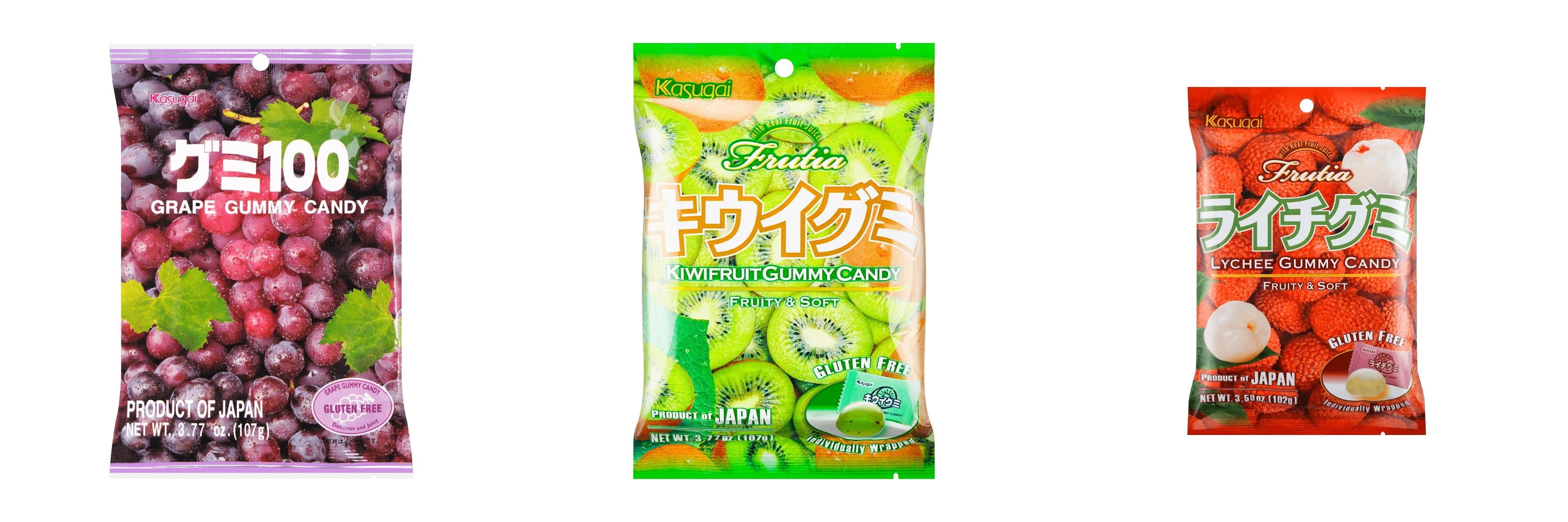 3 Pack Kasugai Gummy Candies, Made in Japan, Gluten Free, Mix 3 Flavor ...