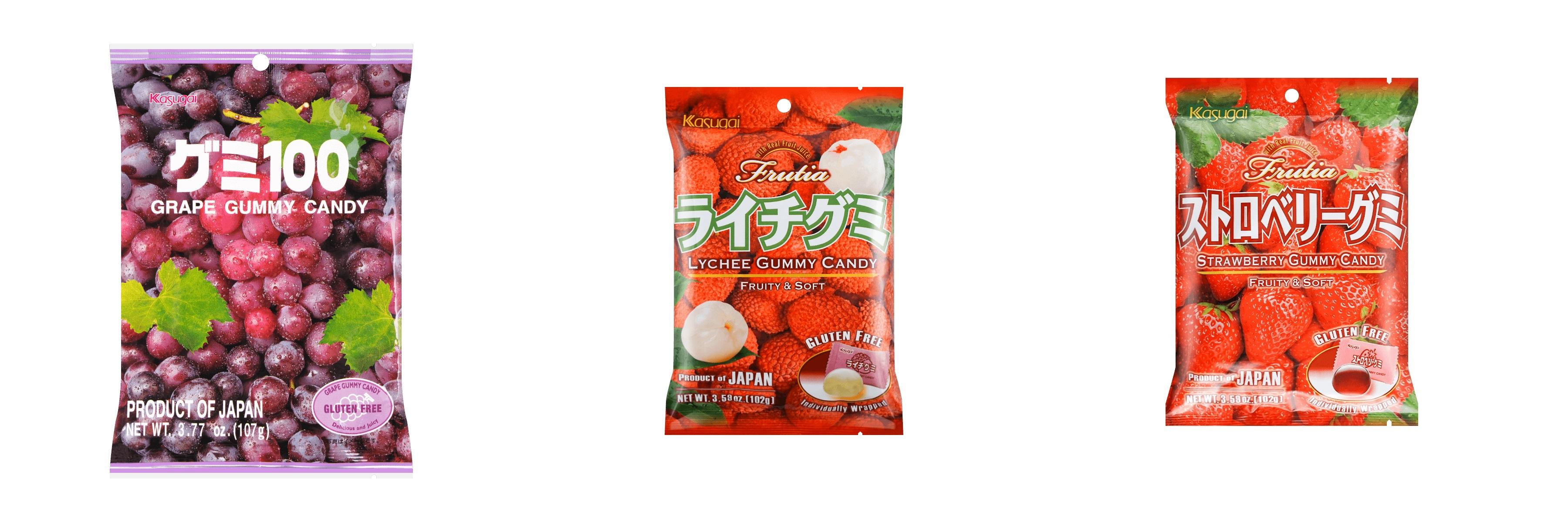 3 Pack Kasugai Gummy Candies, Made in Japan, Gluten Free, Mix 3 Flavor ...