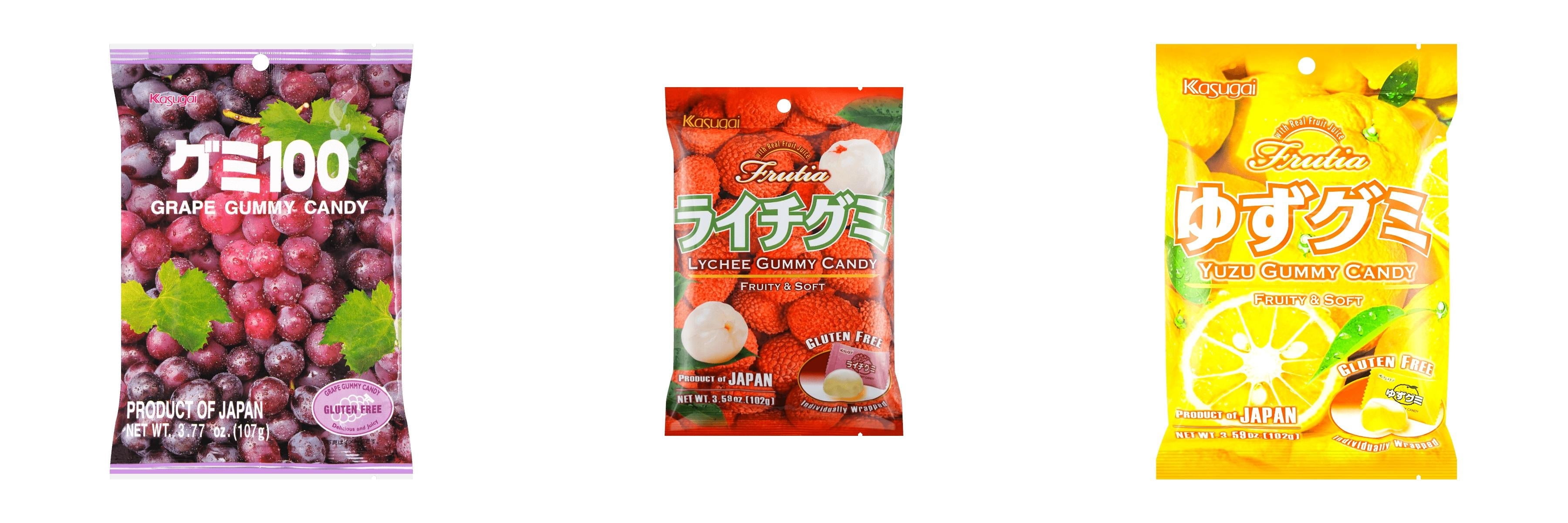 3 Pack Kasugai Gummy Candies, Made in Japan, Gluten Free, Mix 3 Flavor ...