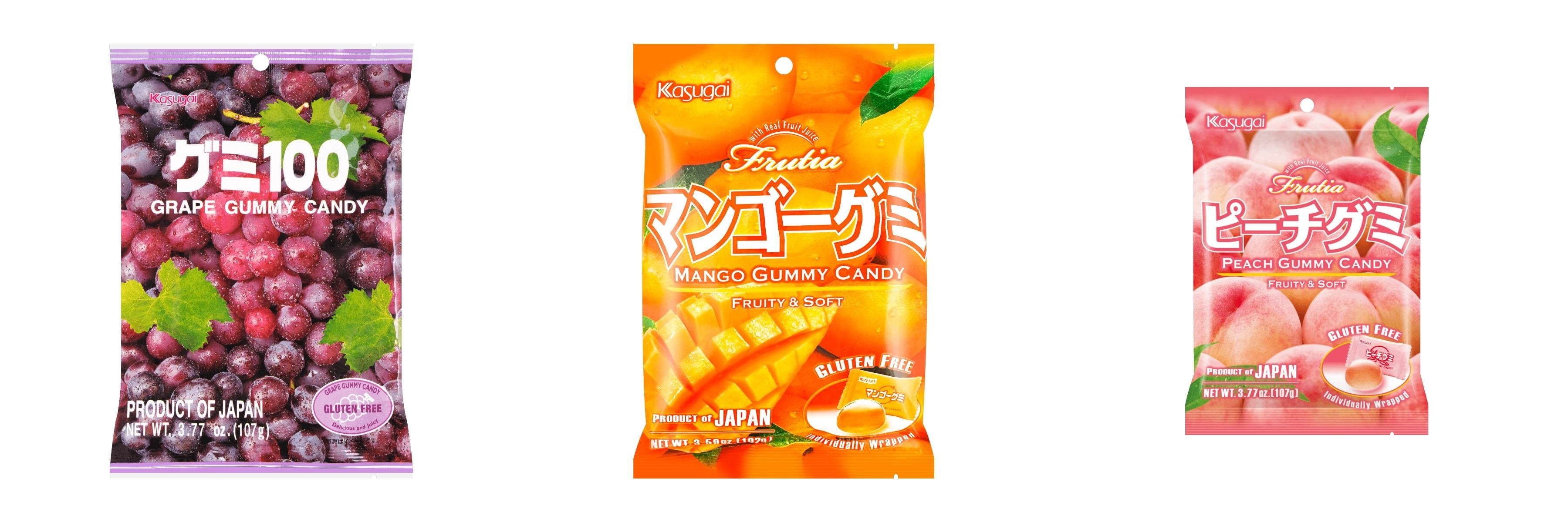 3 Pack Kasugai Gummy Candies, Made in Japan, Gluten Free, Mix 3 Flavor ...