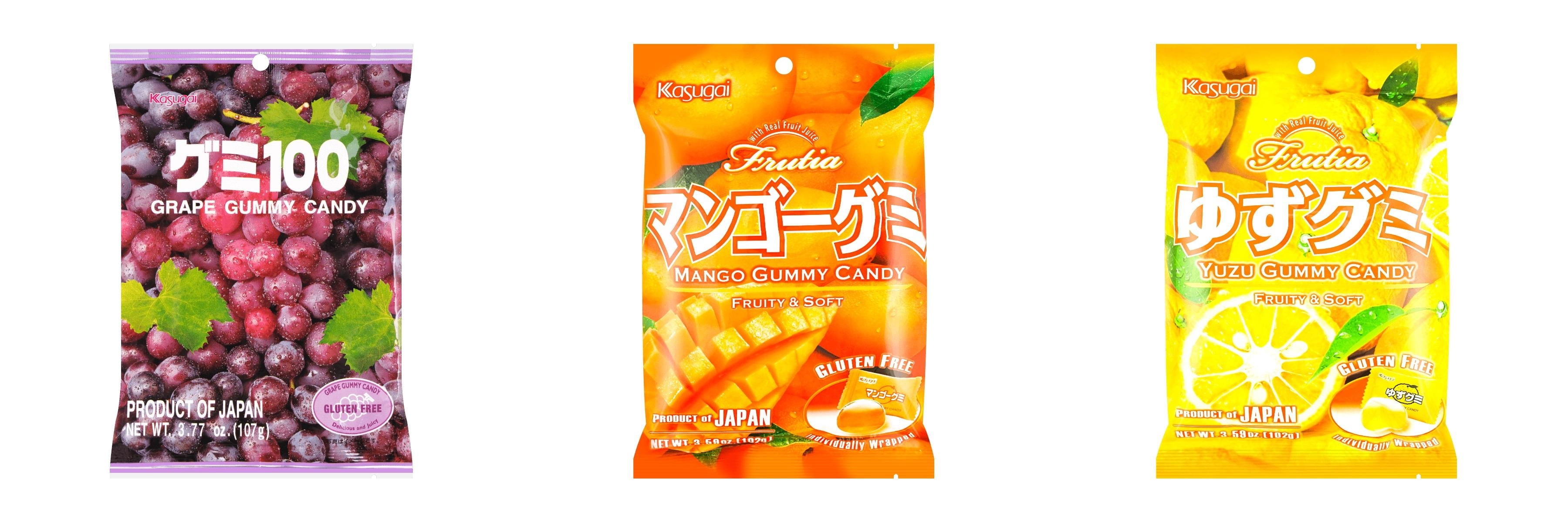 3 Pack Kasugai Gummy Candies, Made in Japan, Gluten Free, Mix 3 Flavor ...