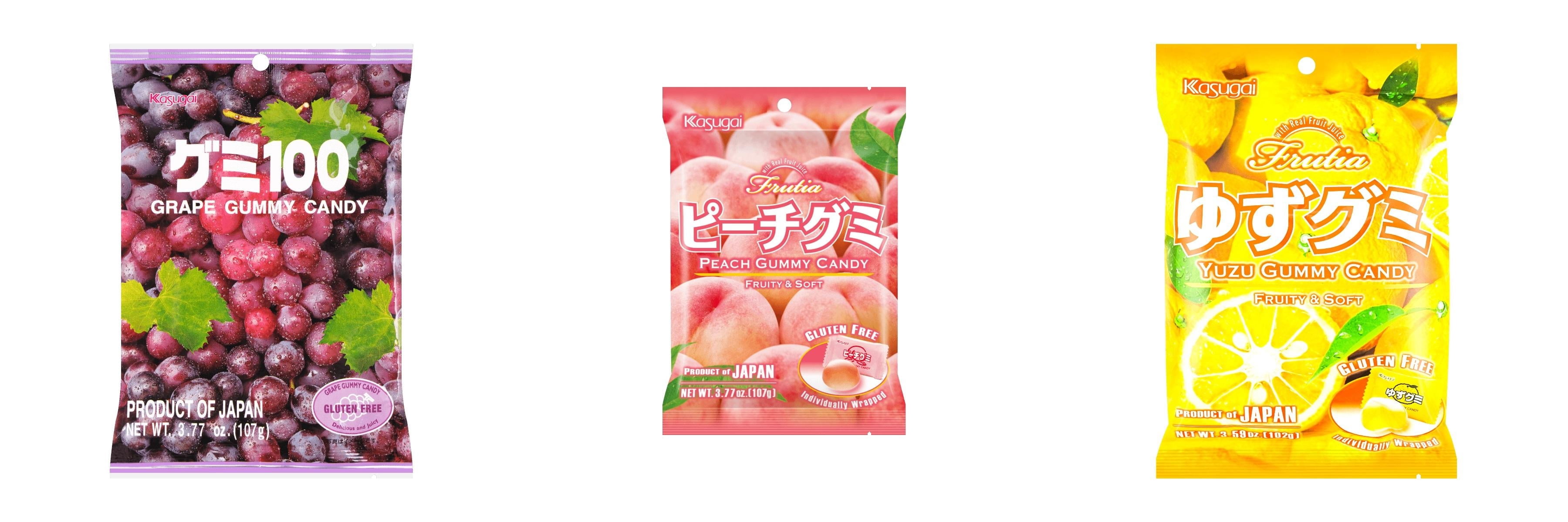 3 Pack Kasugai Gummy Candies, Made in Japan, Gluten Free, Mix 3 Flavor ...