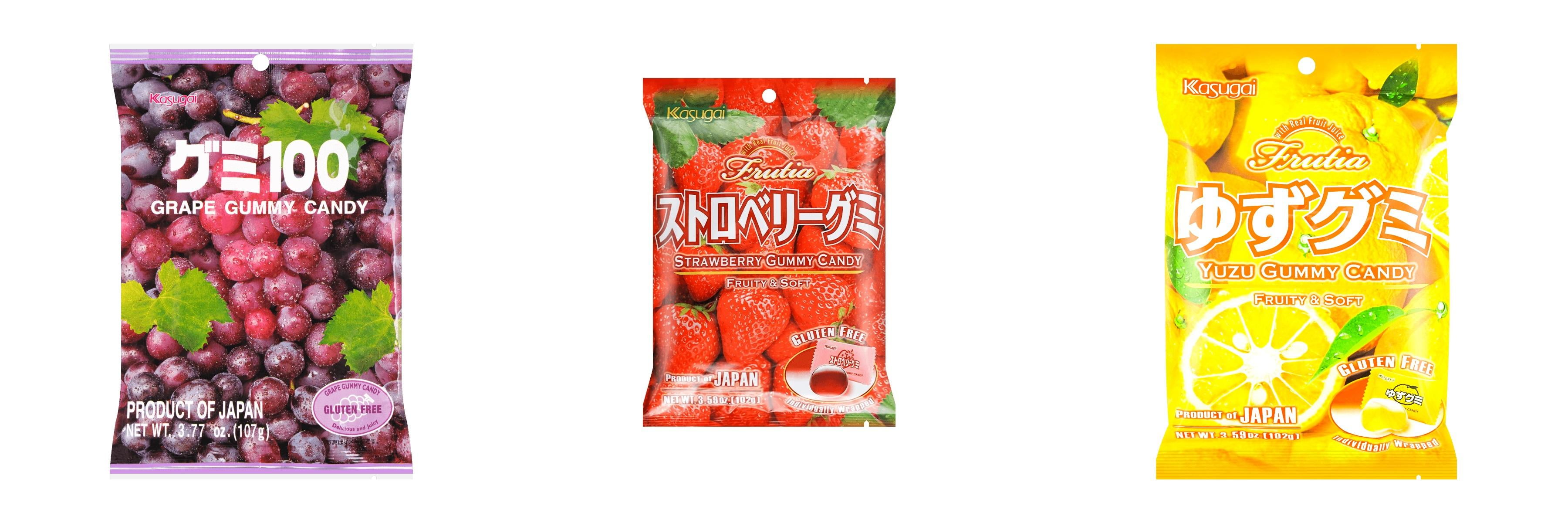 3 Pack Kasugai Gummy Candies, Made in Japan, Gluten Free, Mix 3 Flavor ...