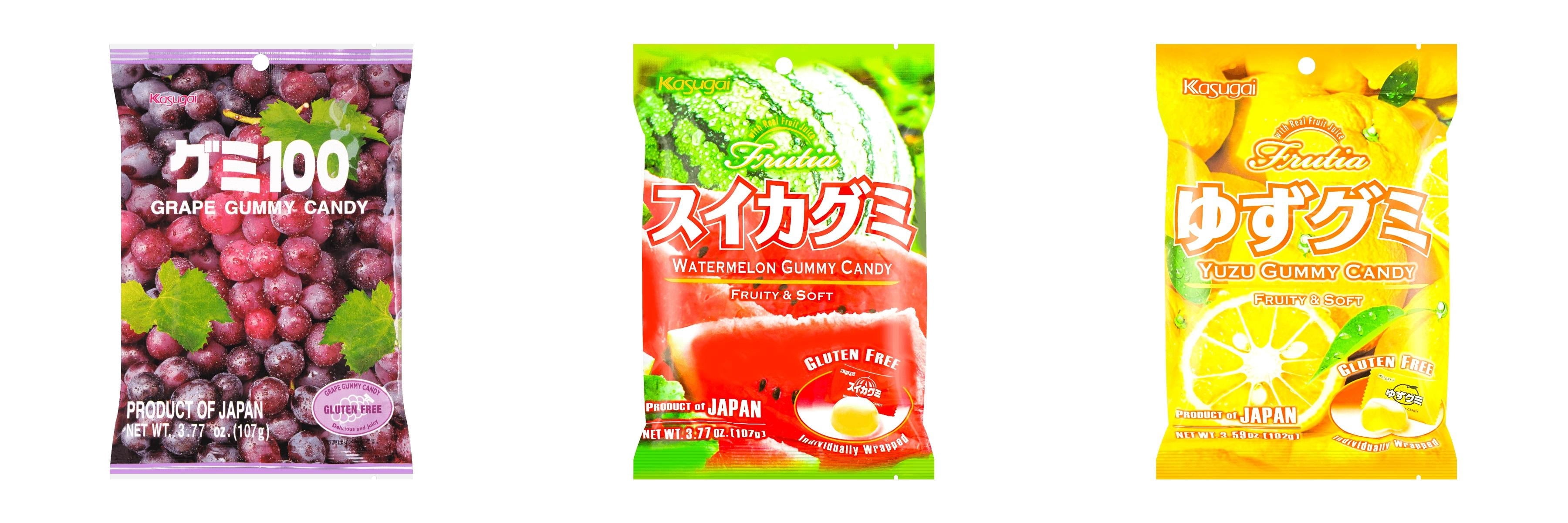 3 Pack Kasugai Gummy Candies, Made in Japan, Gluten Free, Mix 3 Flavor ...