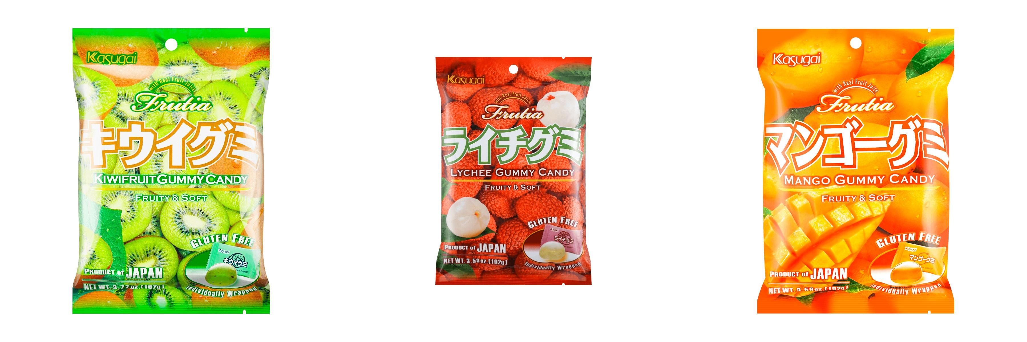 3 Pack Kasugai Gummy Candies, Made in Japan, Gluten Free, Mix 3 Flavor ...
