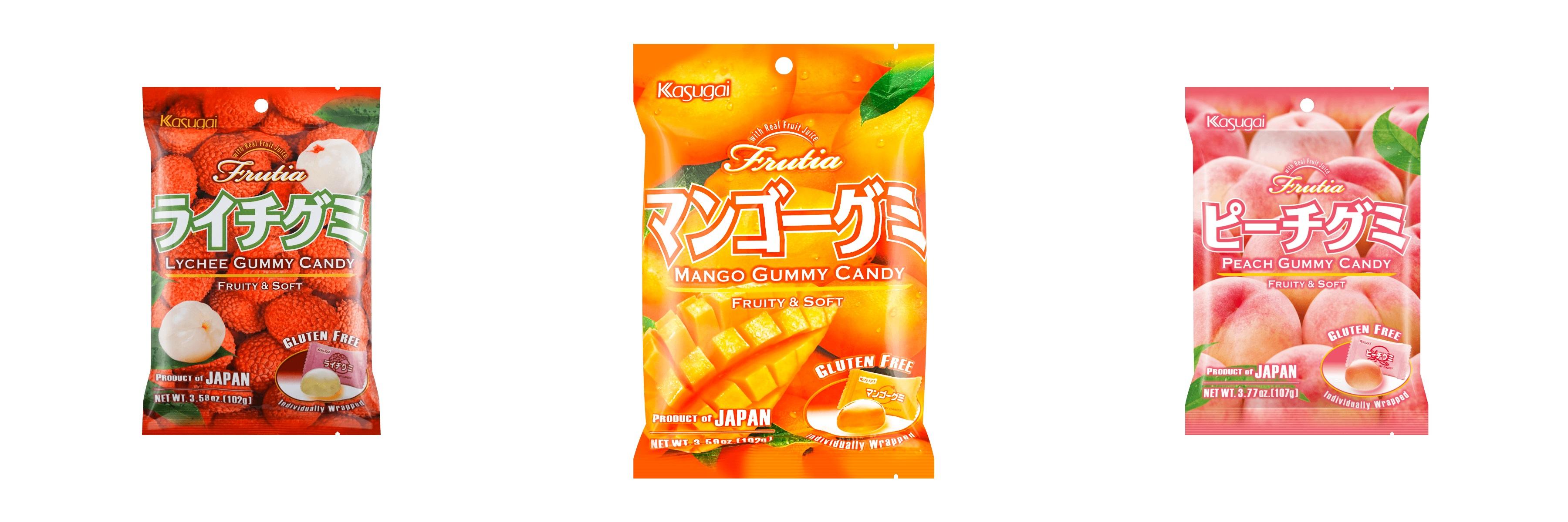 3 Pack Kasugai Gummy Candies, Made in Japan, Gluten Free, Mix 3 Flavor ...