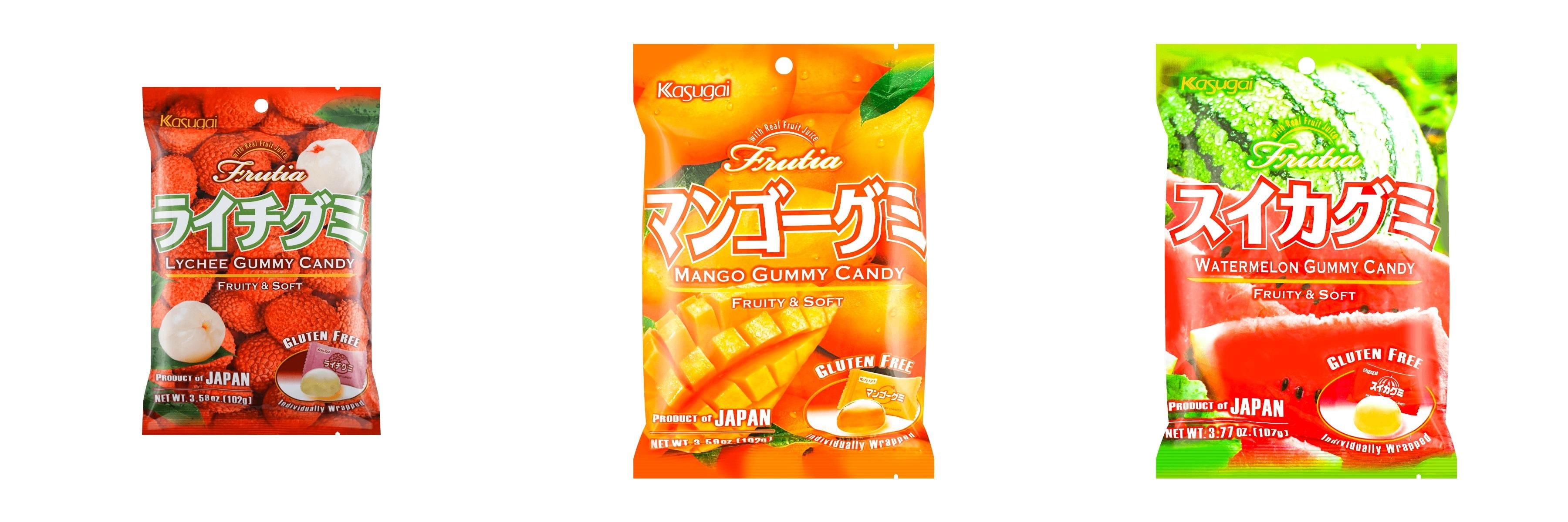 3 Pack Kasugai Gummy Candies, Made in Japan, Gluten Free, Mix 3 Flavor ...