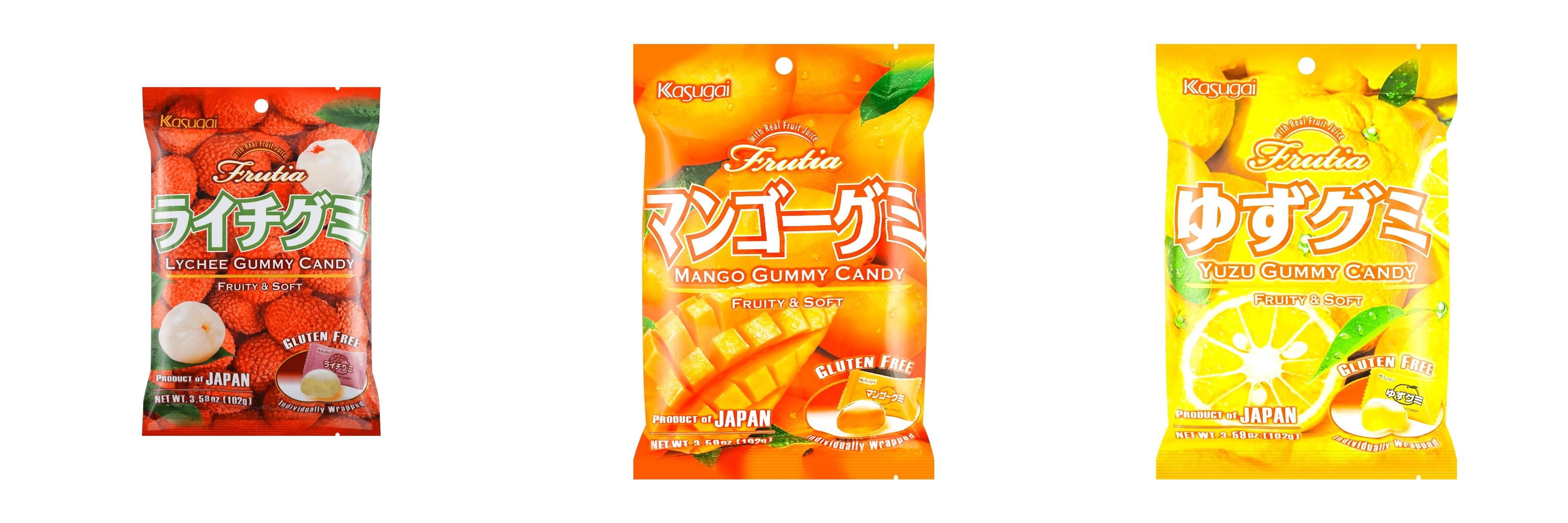 3 Pack Kasugai Gummy Candies, Made in Japan, Gluten Free, Mix 3 Flavor ...