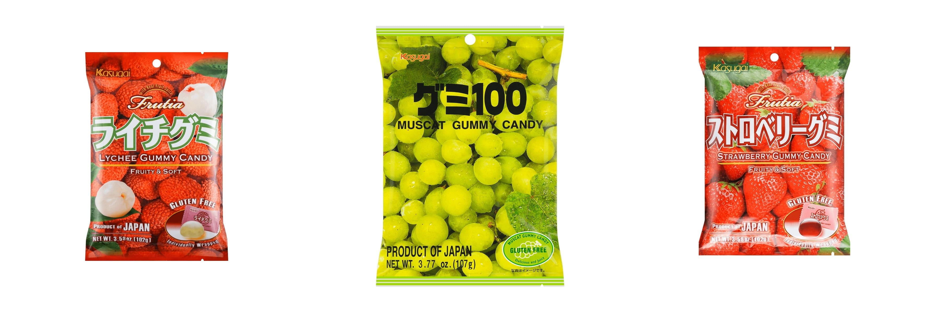 3 Pack Kasugai Gummy Candies, Made in Japan, Gluten Free, Mix 3 Flavor ...