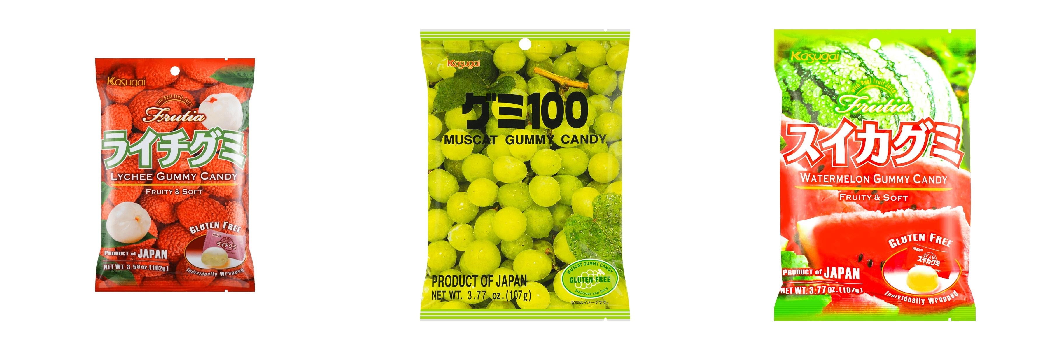 3 Pack Kasugai Gummy Candies, Made in Japan, Gluten Free, Mix 3 Flavor ...
