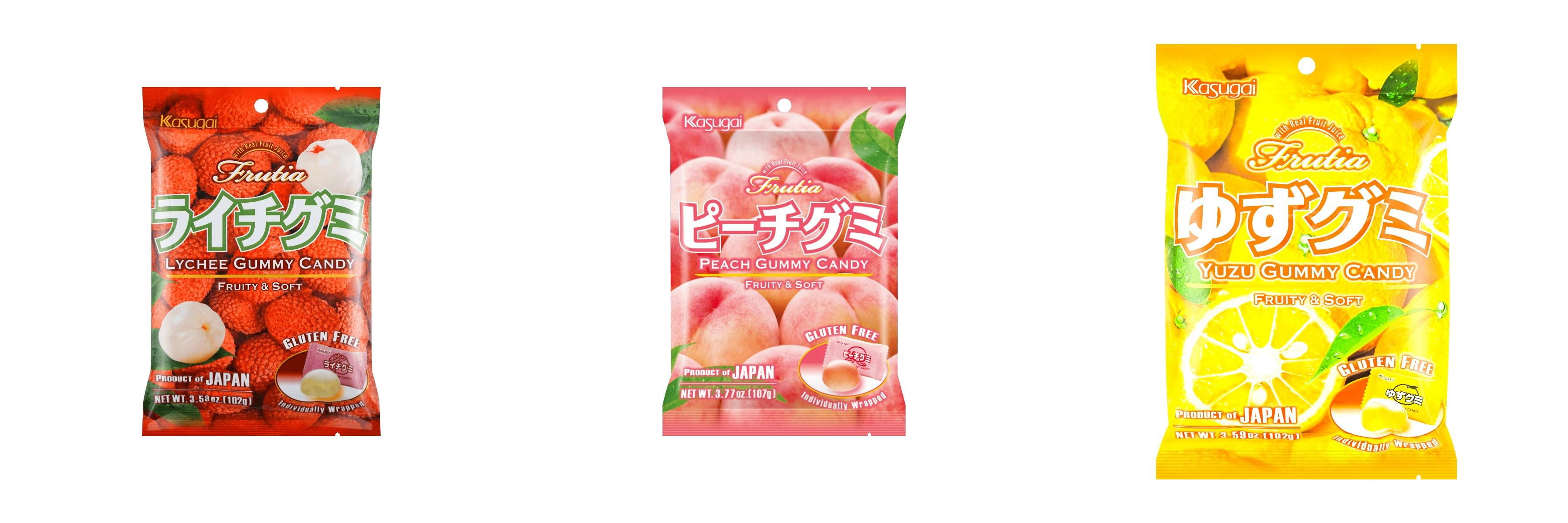 3 Pack Kasugai Gummy Candies, Made in Japan, Gluten Free, Mix 3 Flavor ...
