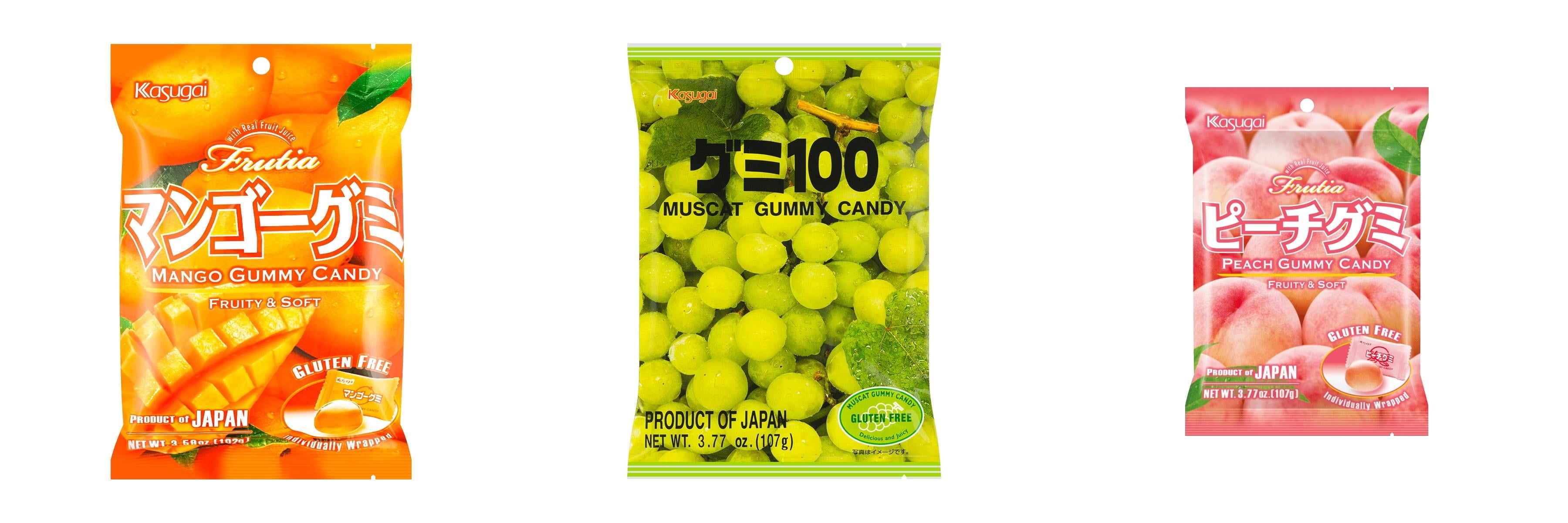 3 Pack Kasugai Gummy Candies, Made in Japan, Gluten Free, Mix 3 Flavor ...