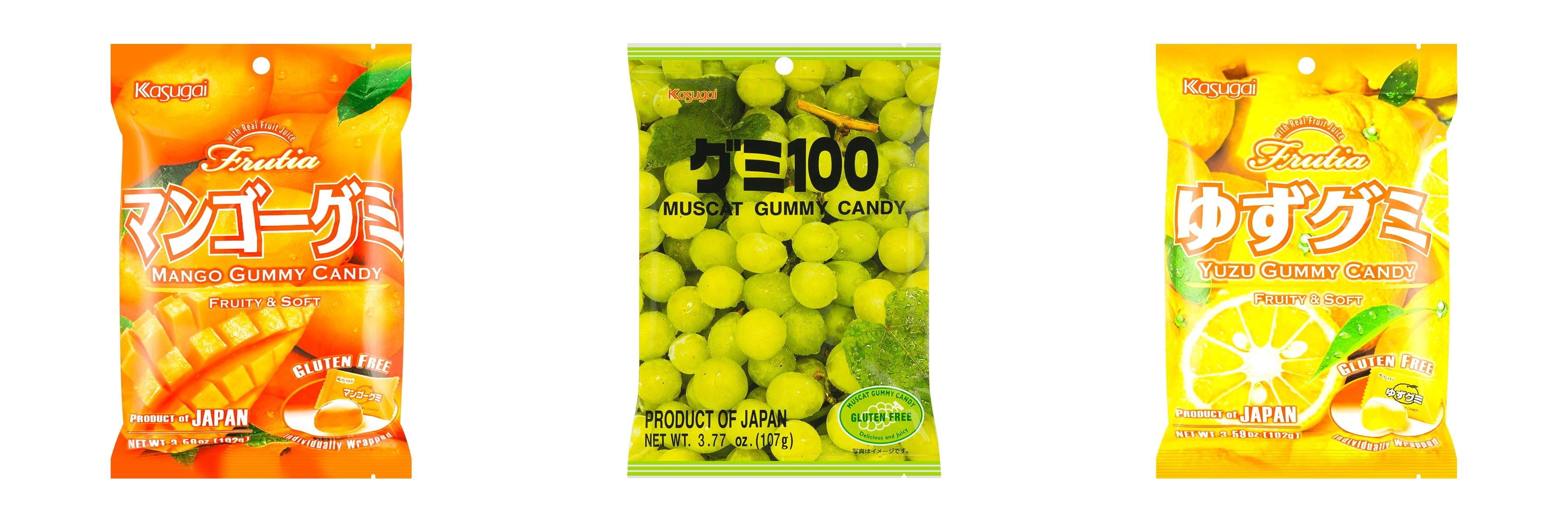3 Pack Kasugai Gummy Candies, Made in Japan, Gluten Free, Mix 3 Flavor ...