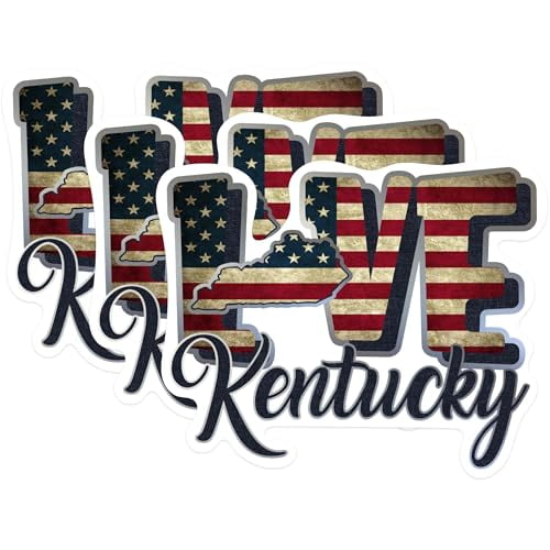 (3 Pack) Kentucky Love Decals - USA Flag - State Pride - 3 Inches On ...