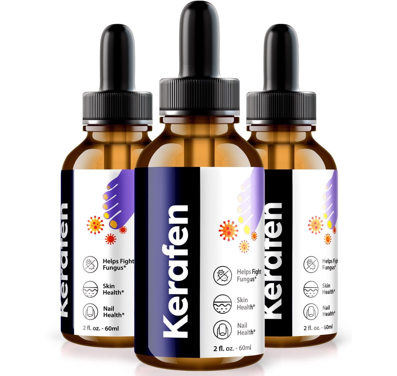 (3 Pack) Kerafen Drops, Kerafen for Toenail - All Natural Solution for ...