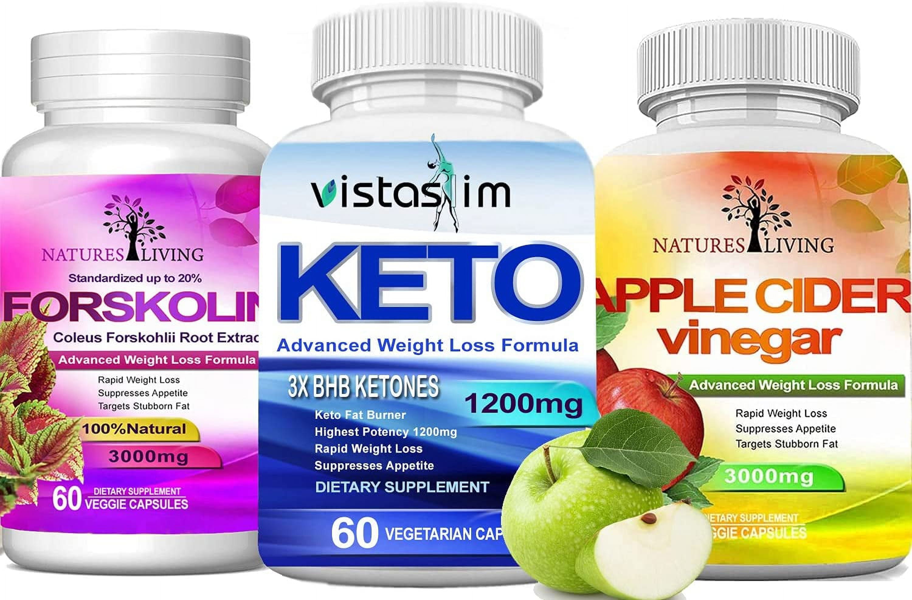 3 Pack Keto Bhb 1200mg Pure Ketone Forskolin 3000mg Extra Strength