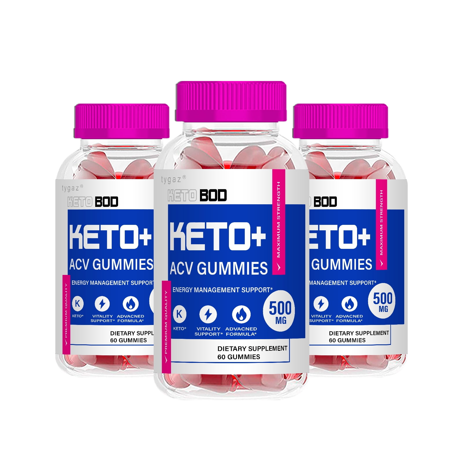 (3 Pack) Keto Bod - KetoBod Keto + Apple Cider Vinegar Gummies ...