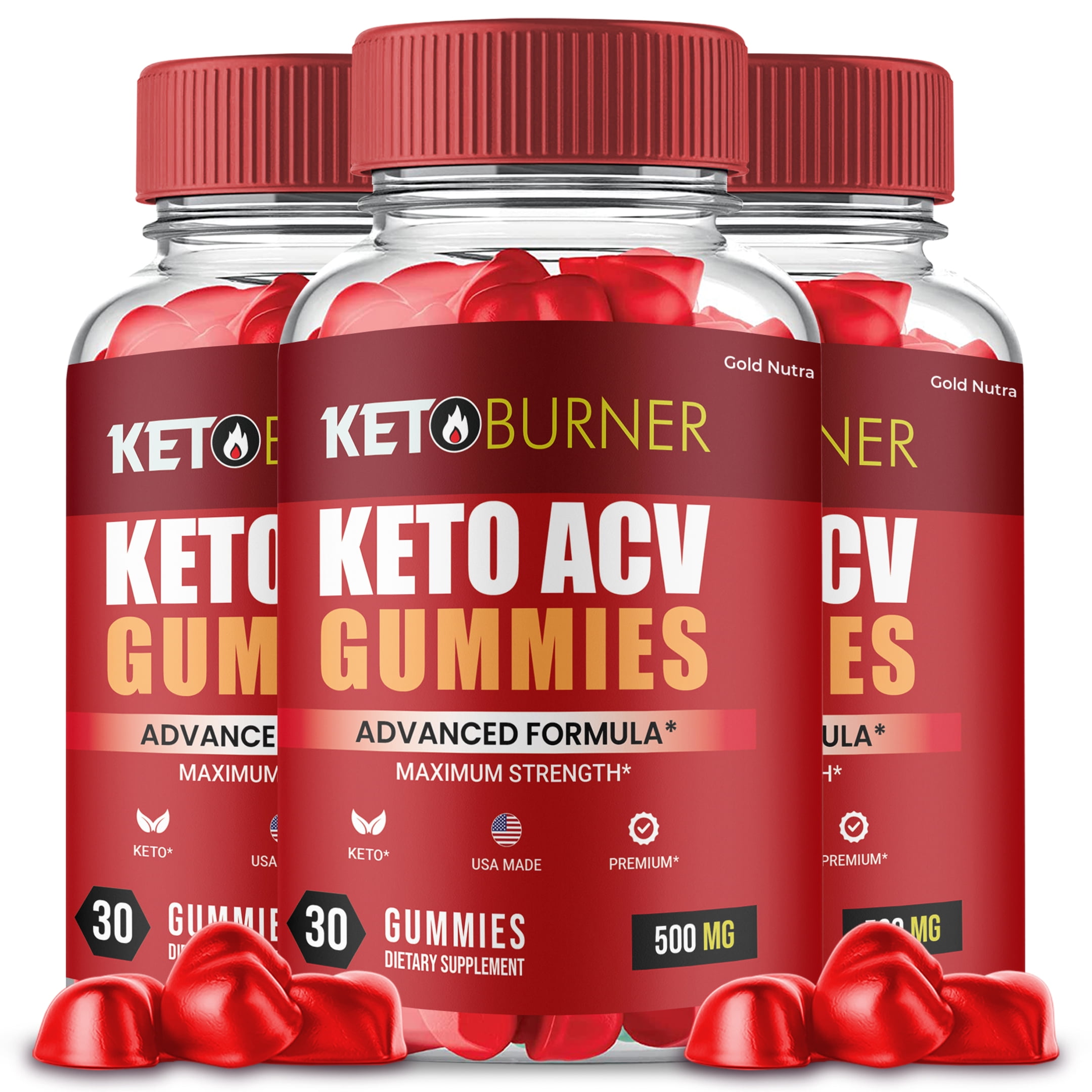 (3 Pack) Keto Burner Keto ACV Gummies, KetoBurner + Apple Cider Vinegar ...