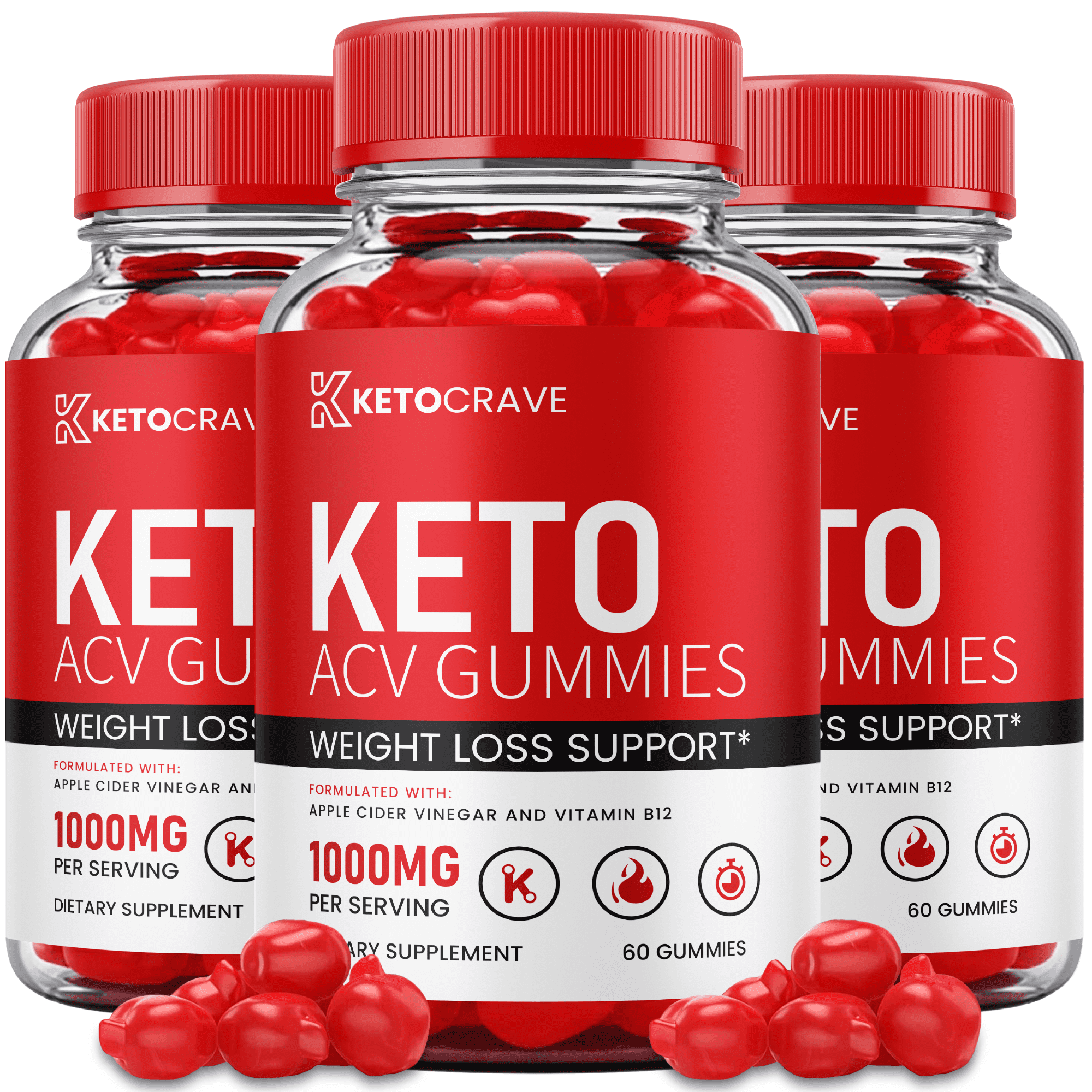 (3 Pack) Keto Crave ACV Gummies KetoCrave ACV Advanced Formula Plus ...