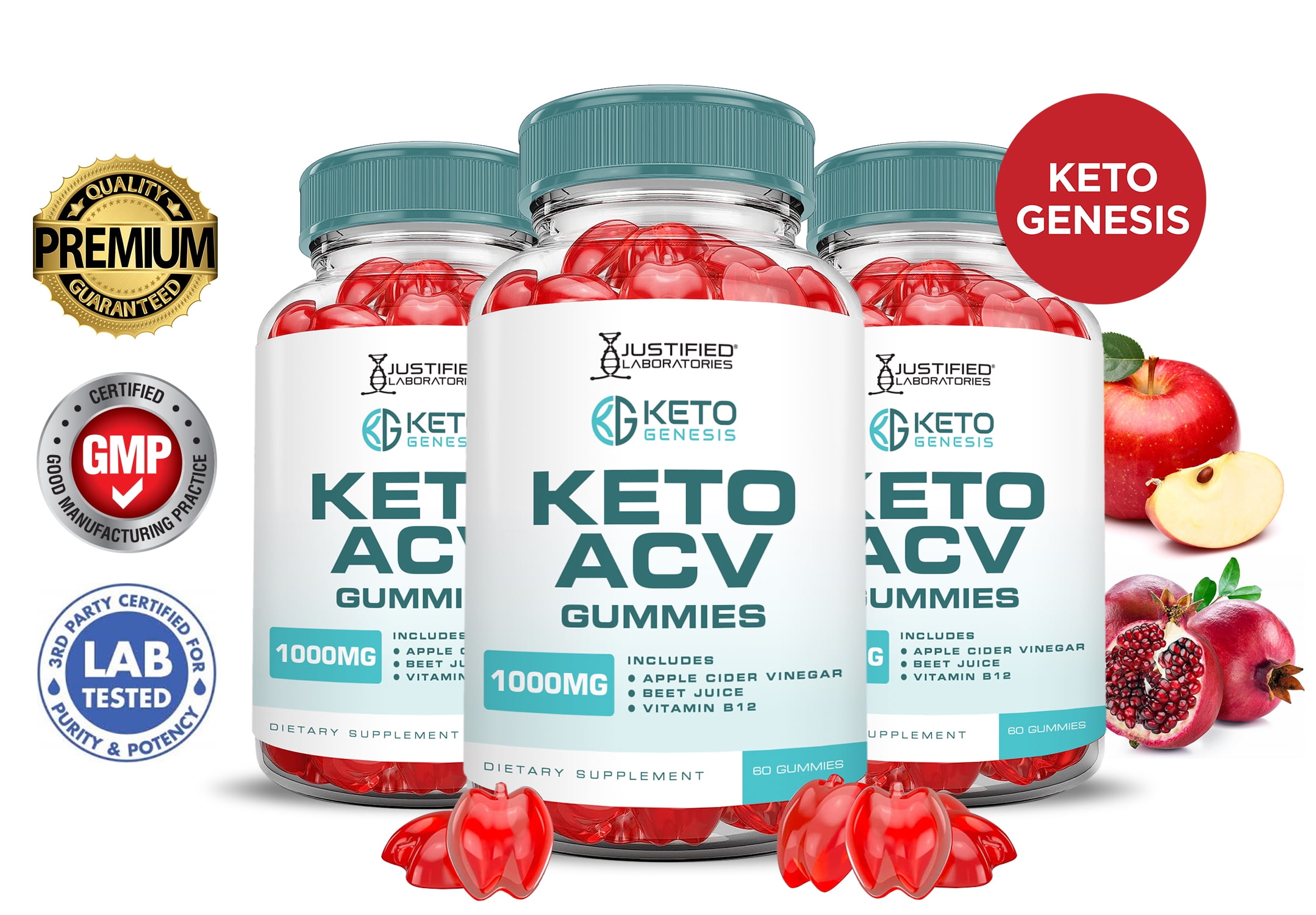 (3 Pack) Keto Genesis ACV Gummies 1000MG Dietary Supplement 180 Gummys ...