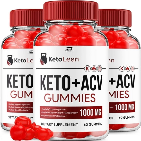 (3 Pack) Keto Lean Keto ACV Gummies Supplement KetoLean + ACV Gummies Apple Cider Vinegar 1000MG ...