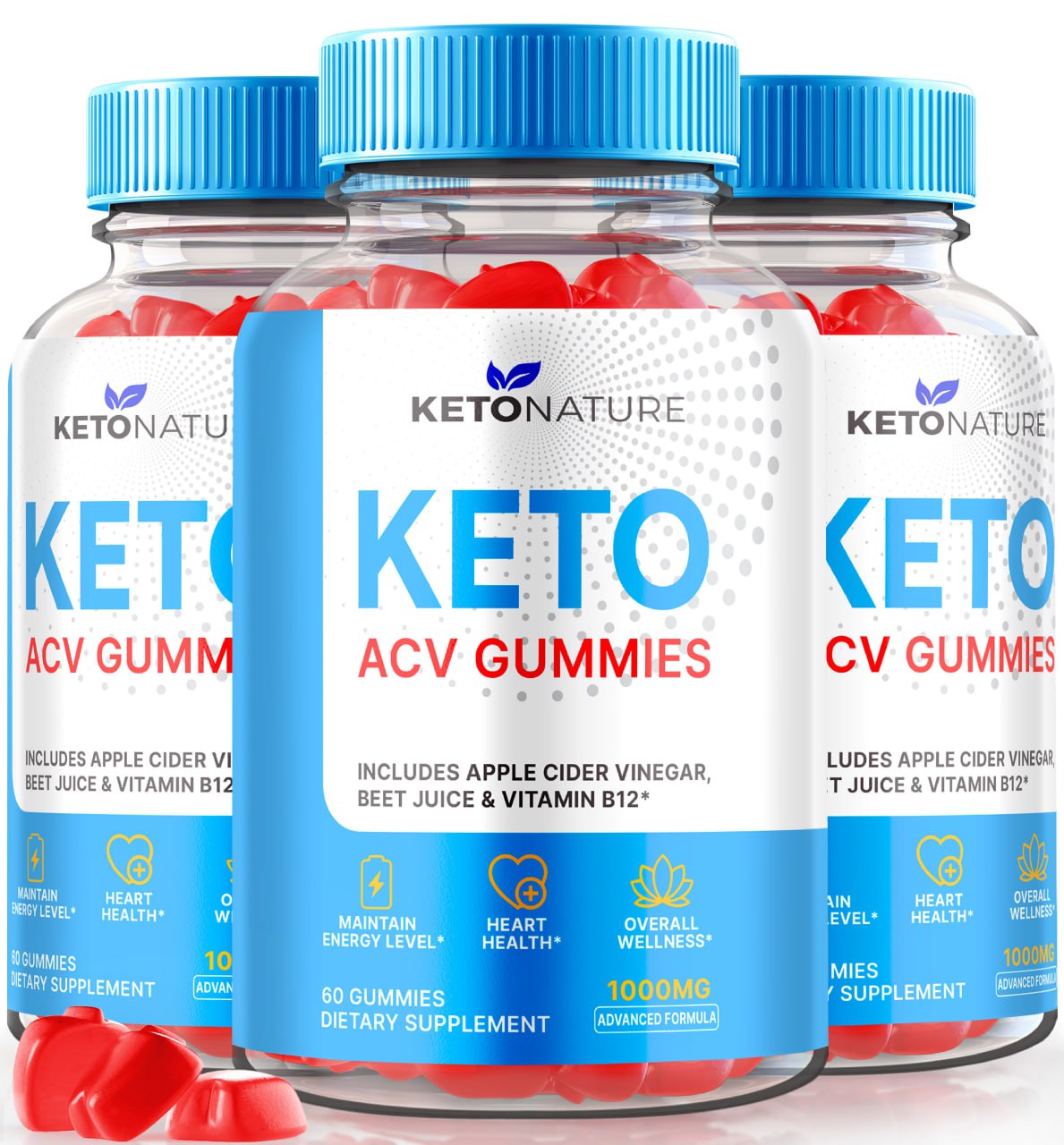 (3 Pack) KetoNature Gummies, All-Natural Apple Cider Vinegar Supplement ...