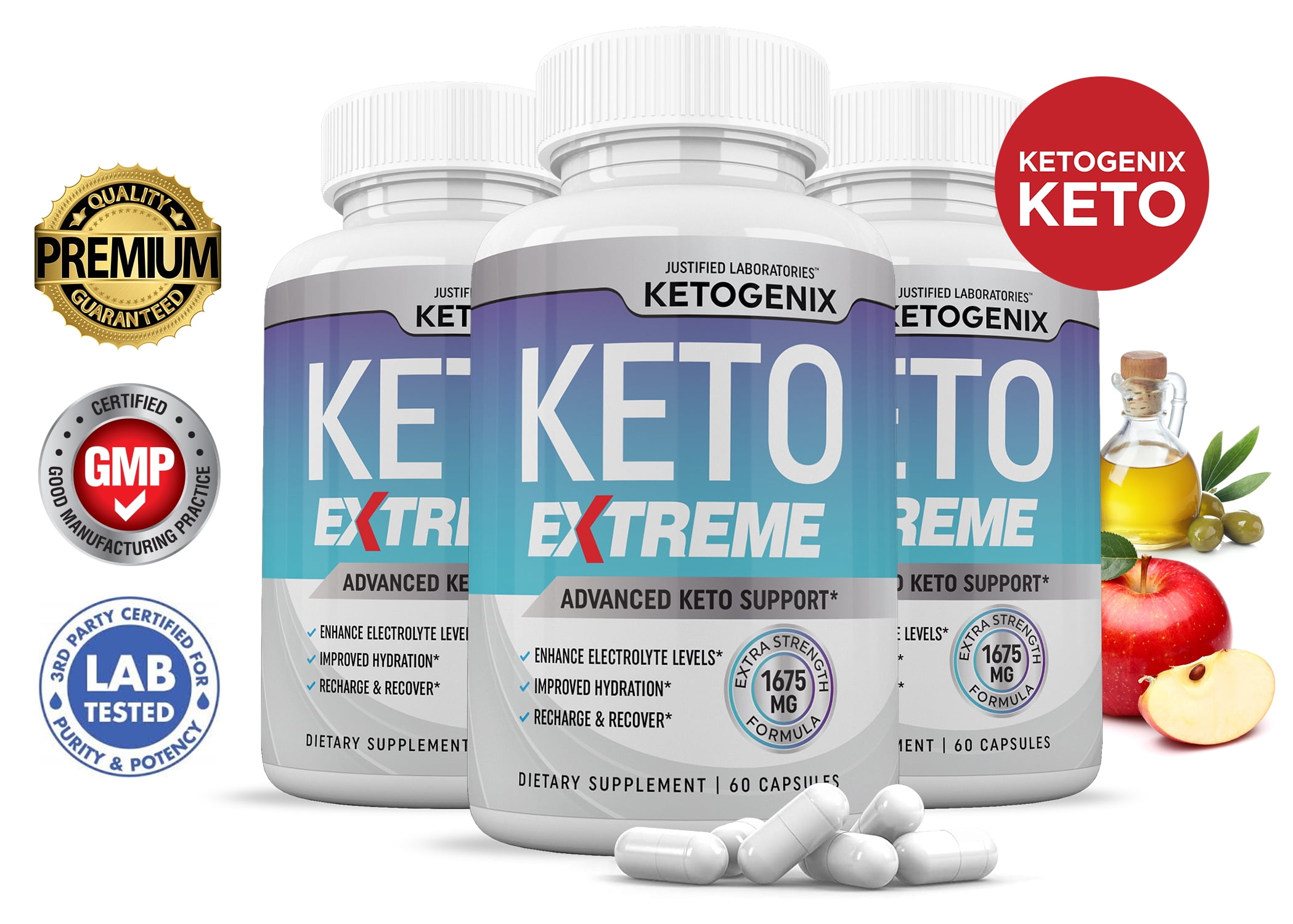 (3 Pack) Ketogenix Keto ACV Extreme Pills 1675mg Alternative to Gummies ...