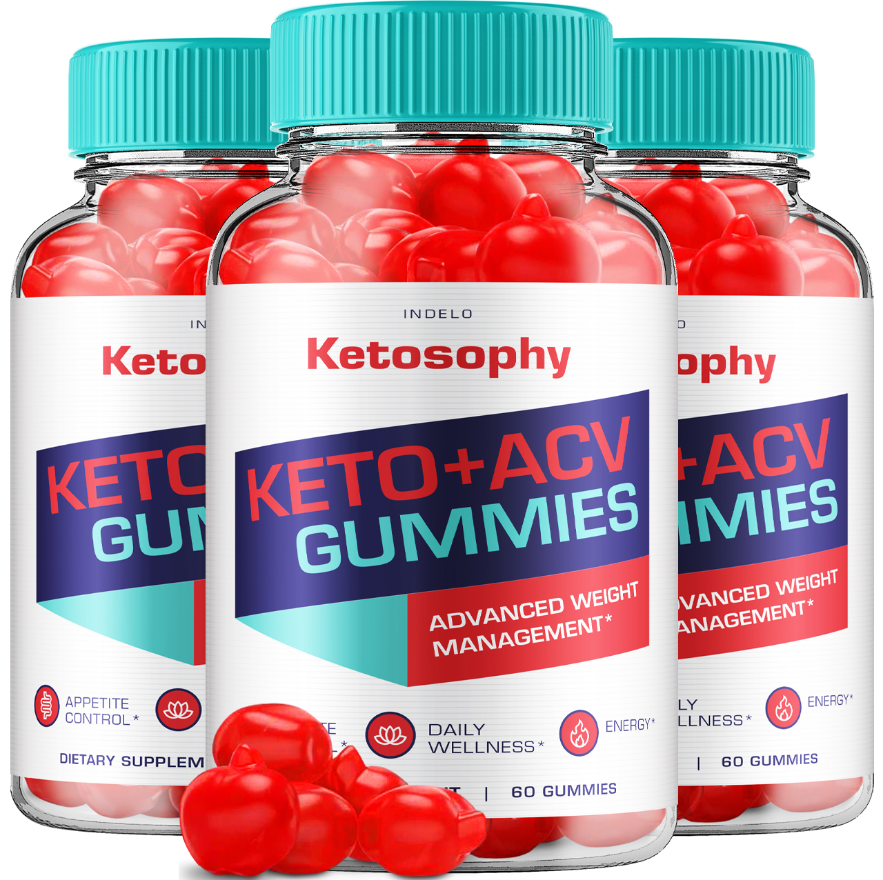 (3 Pack) Ketosophy ACV Keto Gummies Advanced Weight Loss, Apple Cider ...