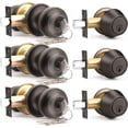 3 Pack Keyed Alike Front Door Knob and Deadbolt Set, Entry Door ...