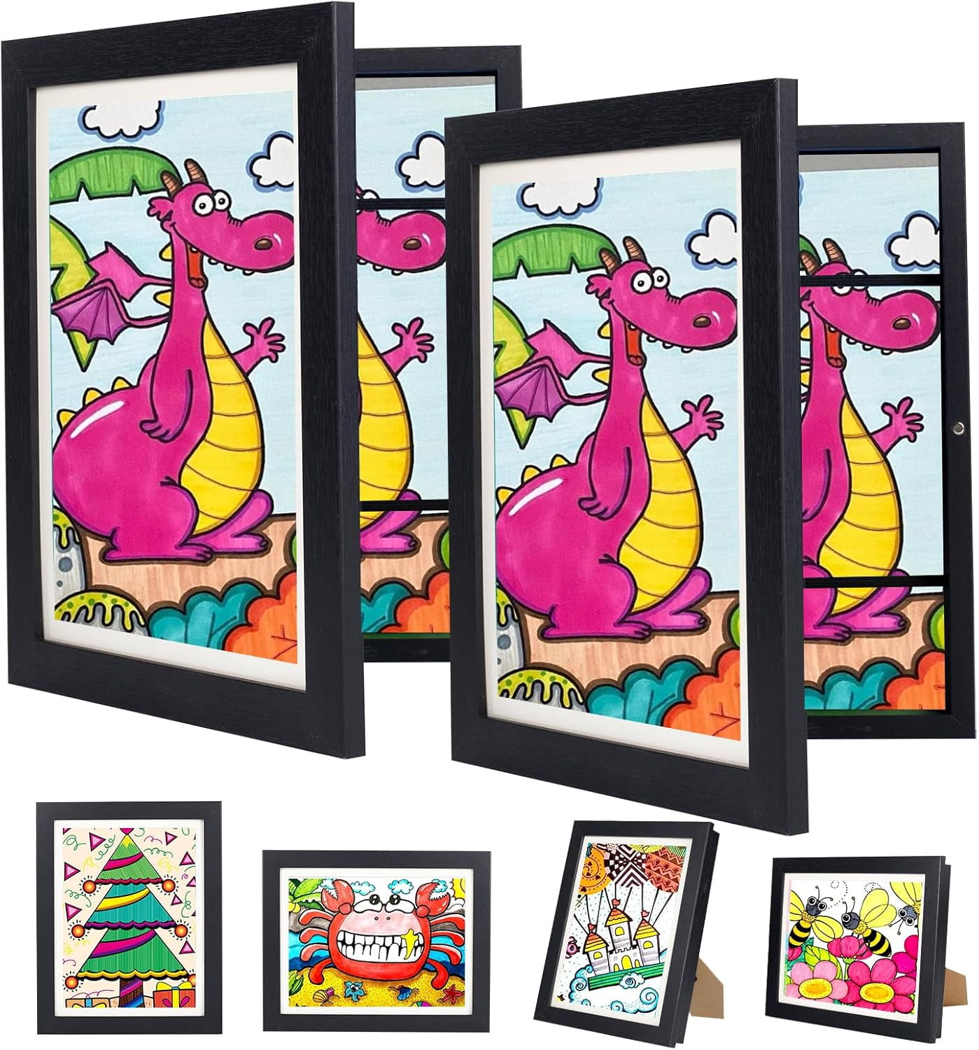 3-Pack Kids Artwork Frames Changeable - Kids Art Frame, 10x12.5 Front ...